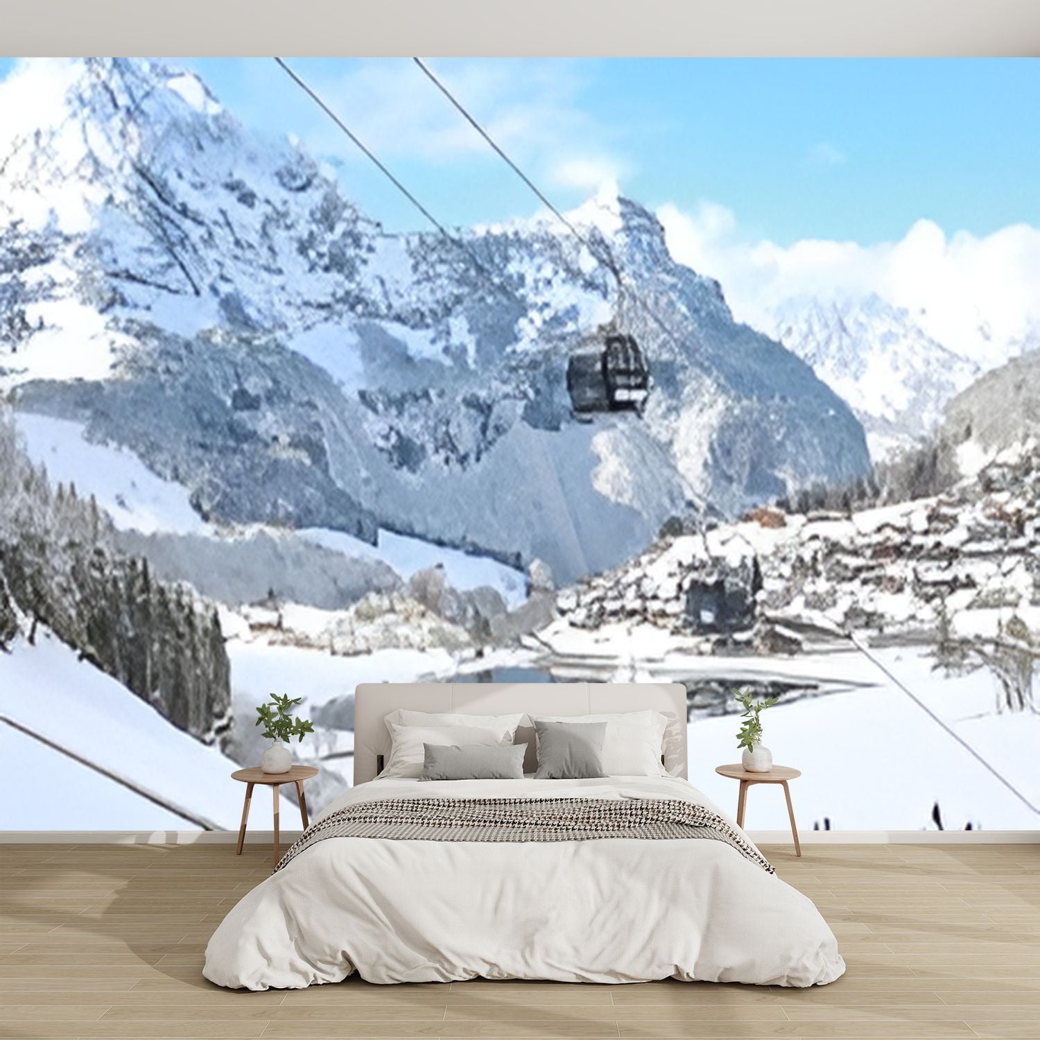 Modern Wallpaper Murals 3D Titlis view Engelberg Switzerland Village ...