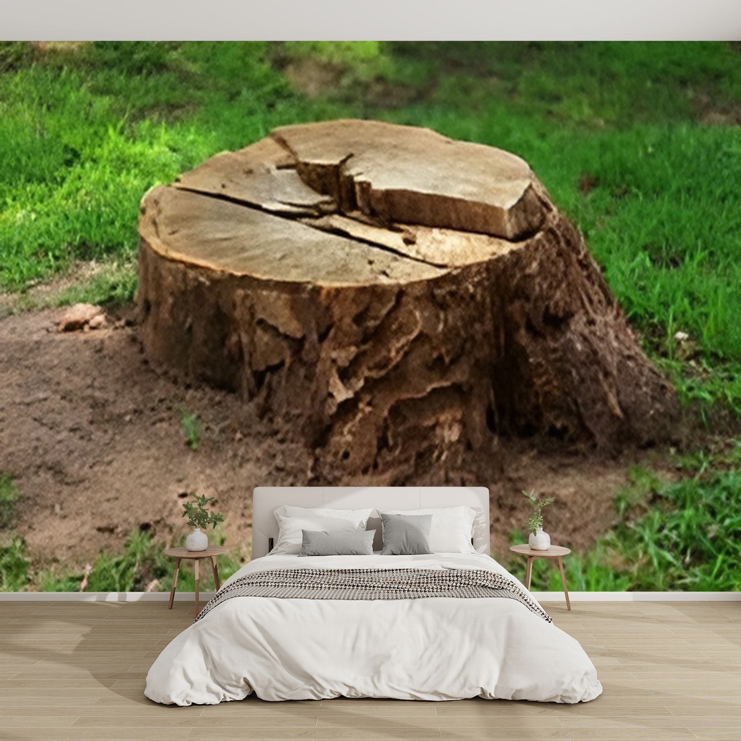 Modern Wallpaper Murals 3D Tree stump Peel and Stick Removable Self ...
