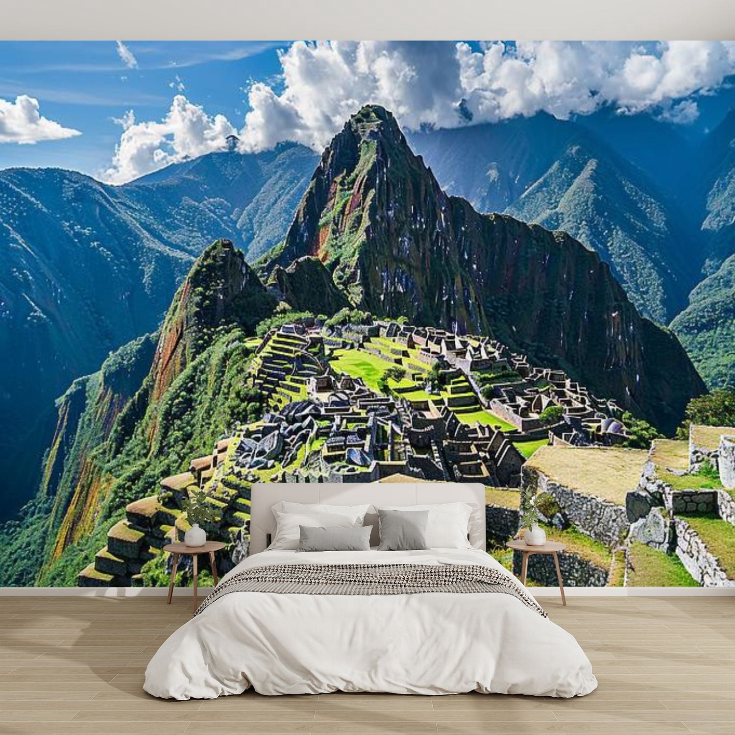 Modern Wallpaper Murals 3D View Machu Picchu sunny day Peel and Stick ...