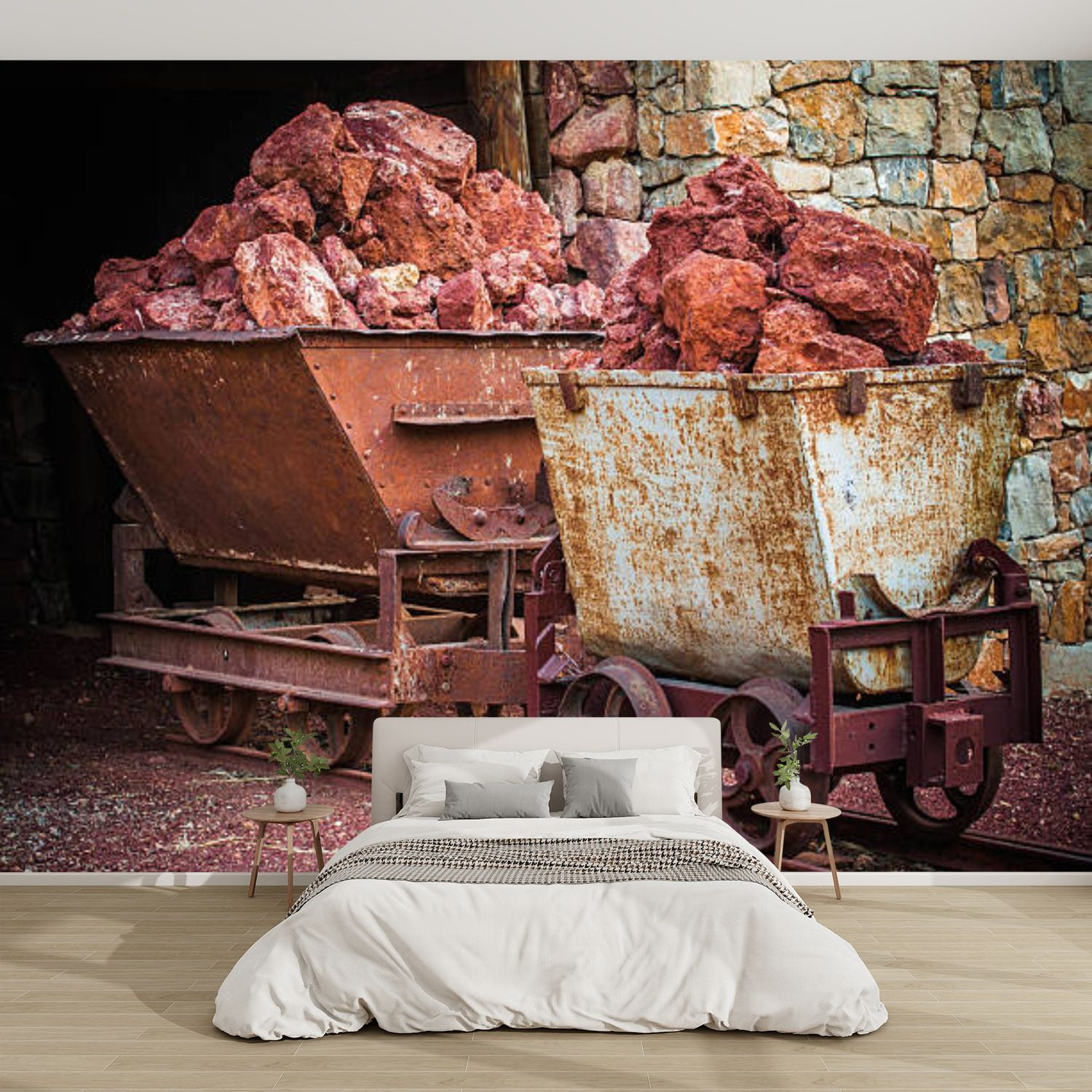 Modern Wallpaper Murals 3D Wagon bauxite Provence Peel and Stick ...