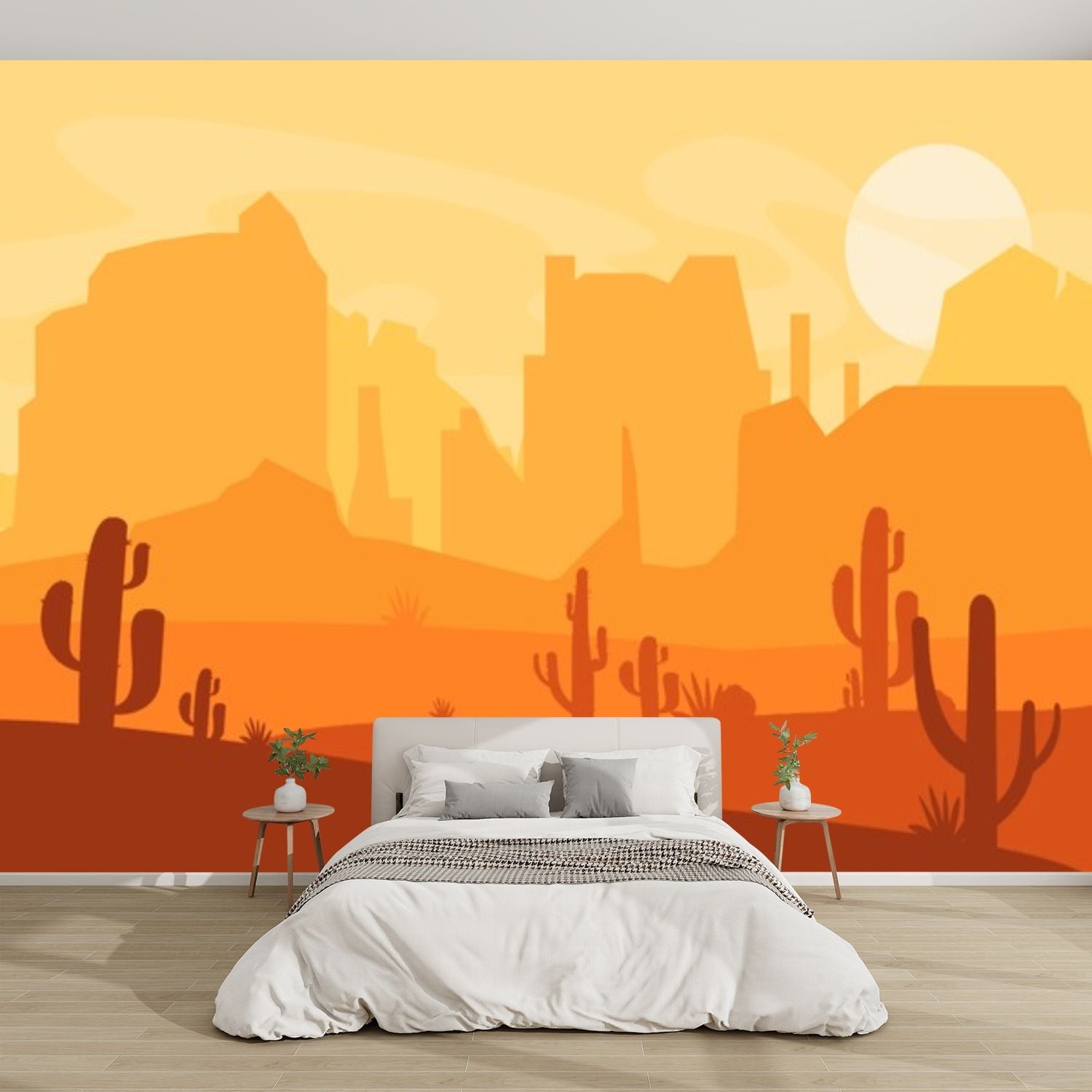 Modern Wallpaper Murals 3D Western Texas desert silhouette america ...