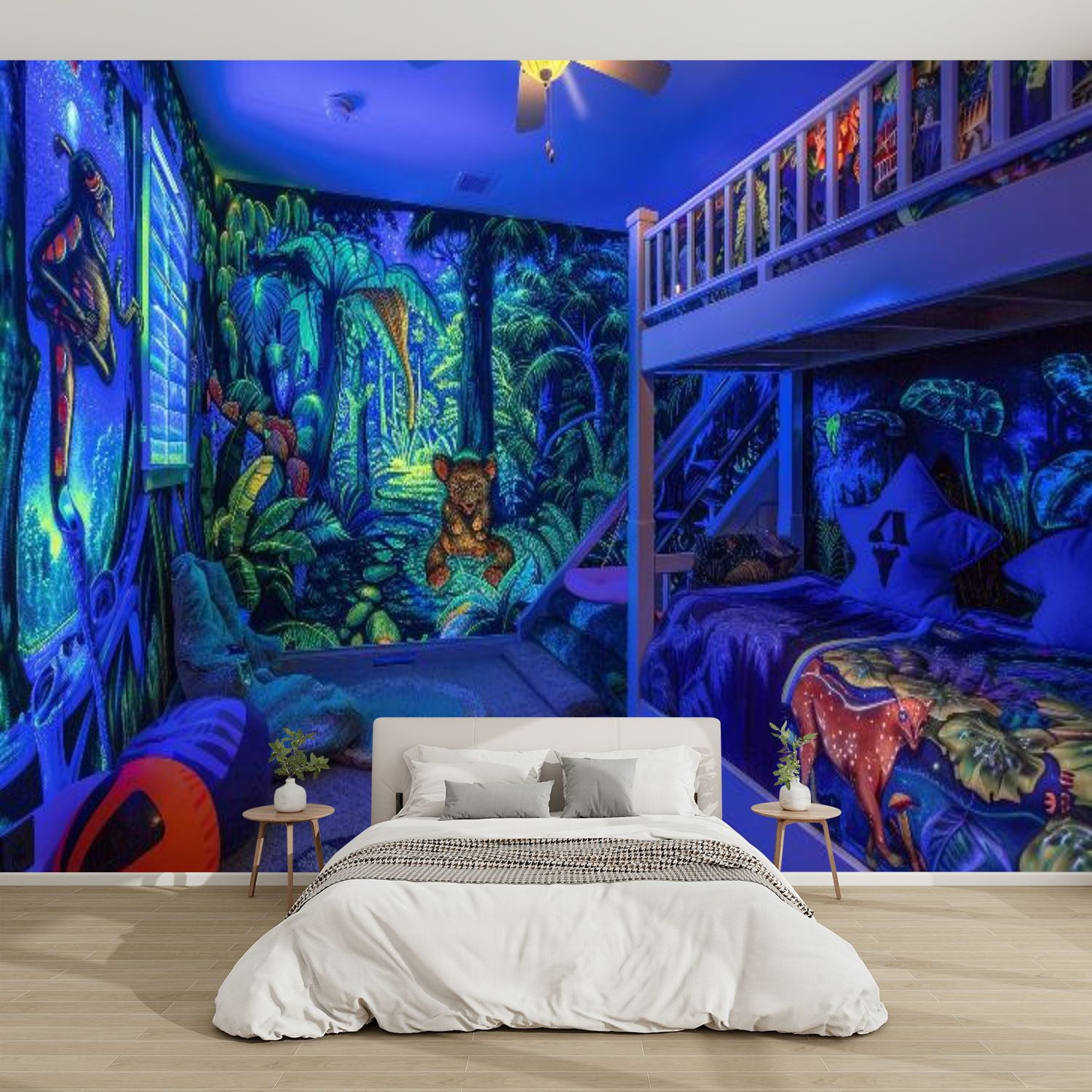 Modern Wallpaper Murals 3D Whimsical Boys Room Forest Wall Mural Peel ...