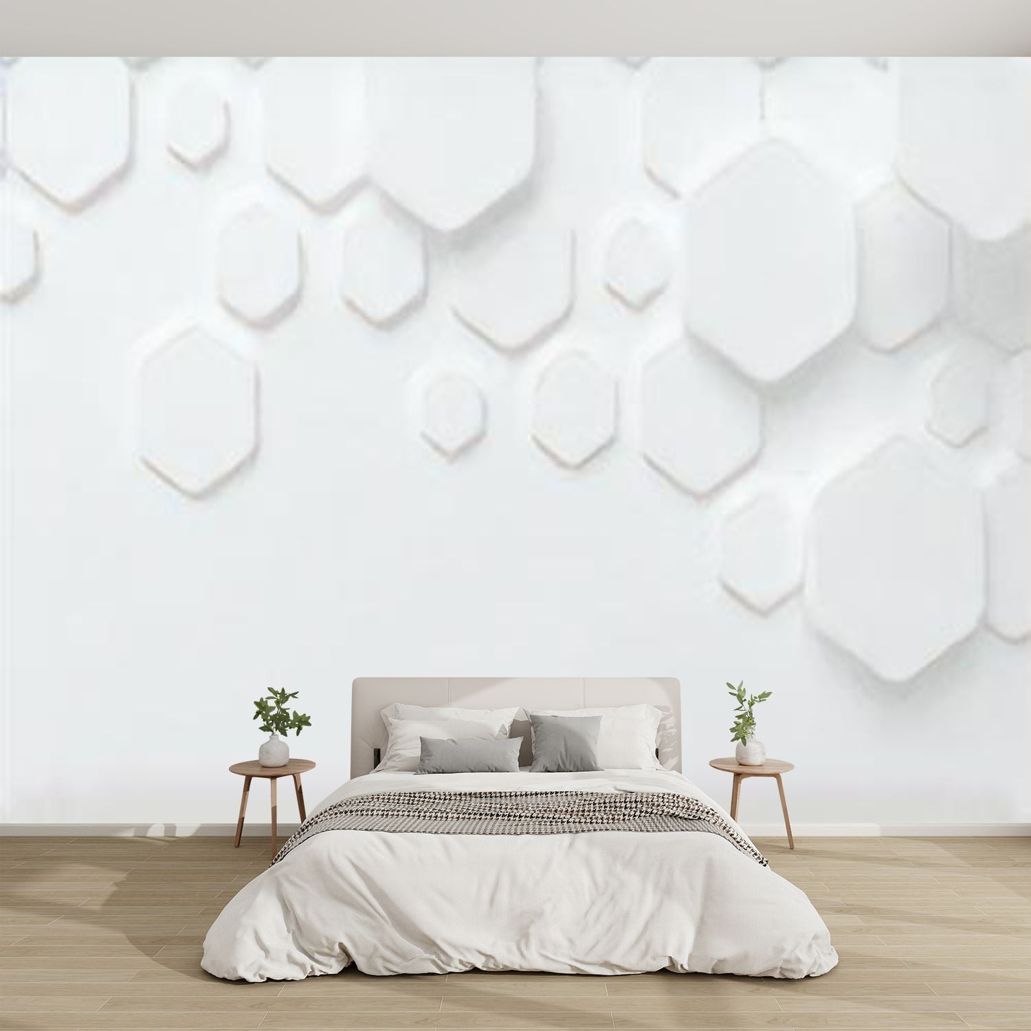 Modern Wallpaper Murals 3D White texture Peel and Stick Removable Self ...