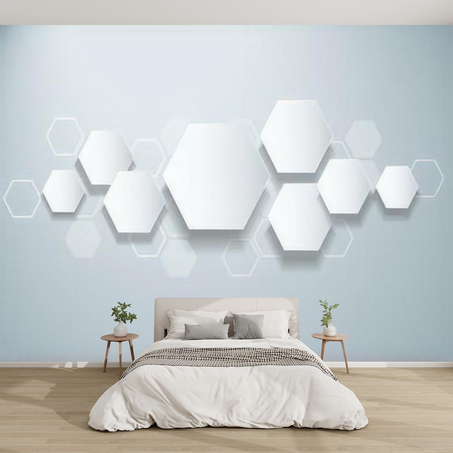 Modern Wallpaper Murals 3D abstract bee hexagon Peel and Stick ...