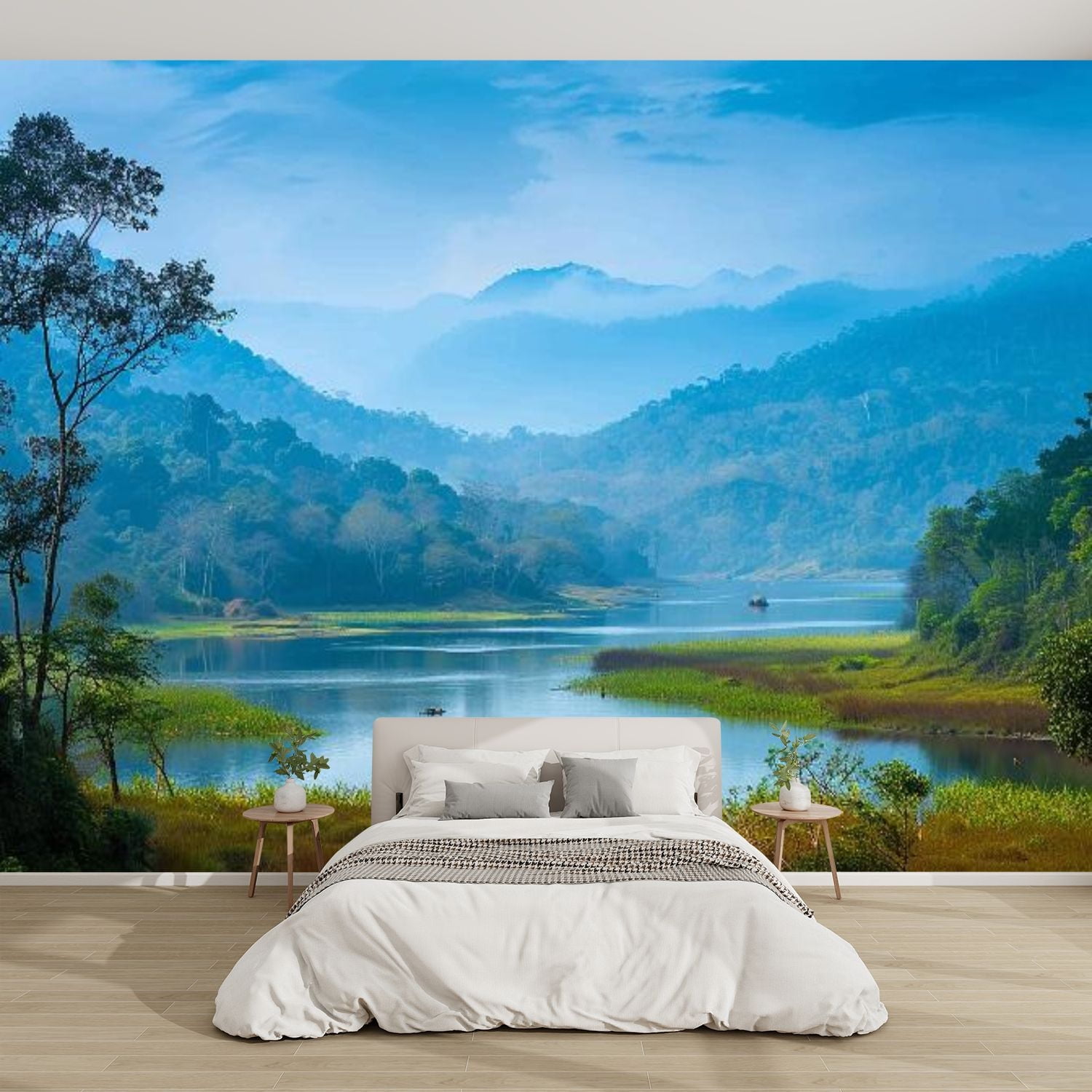 Modern Wallpaper Murals 3D beautiful landscape mystical day mountains ...
