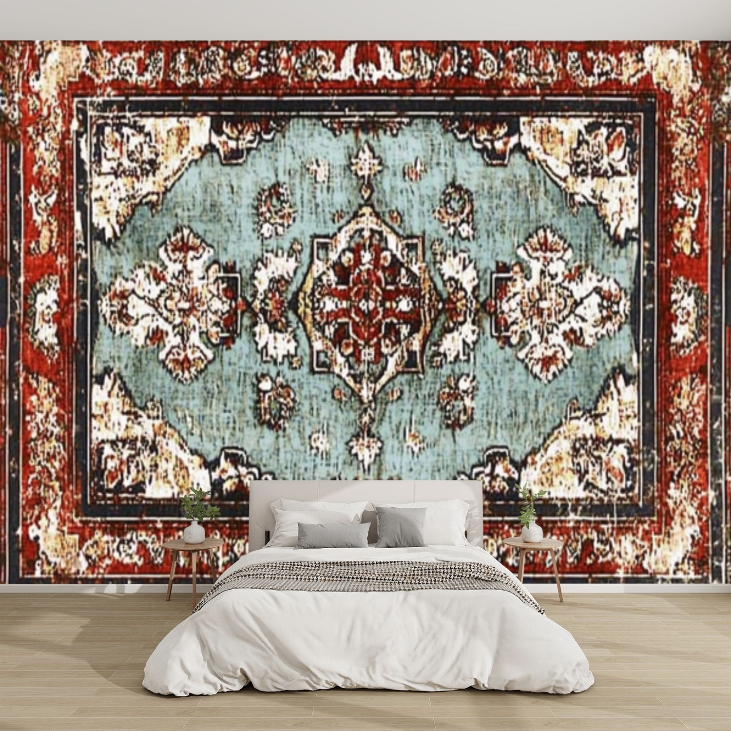 Modern Wallpaper Murals 3D carpet texture tebriz rugs print fabric Peel ...