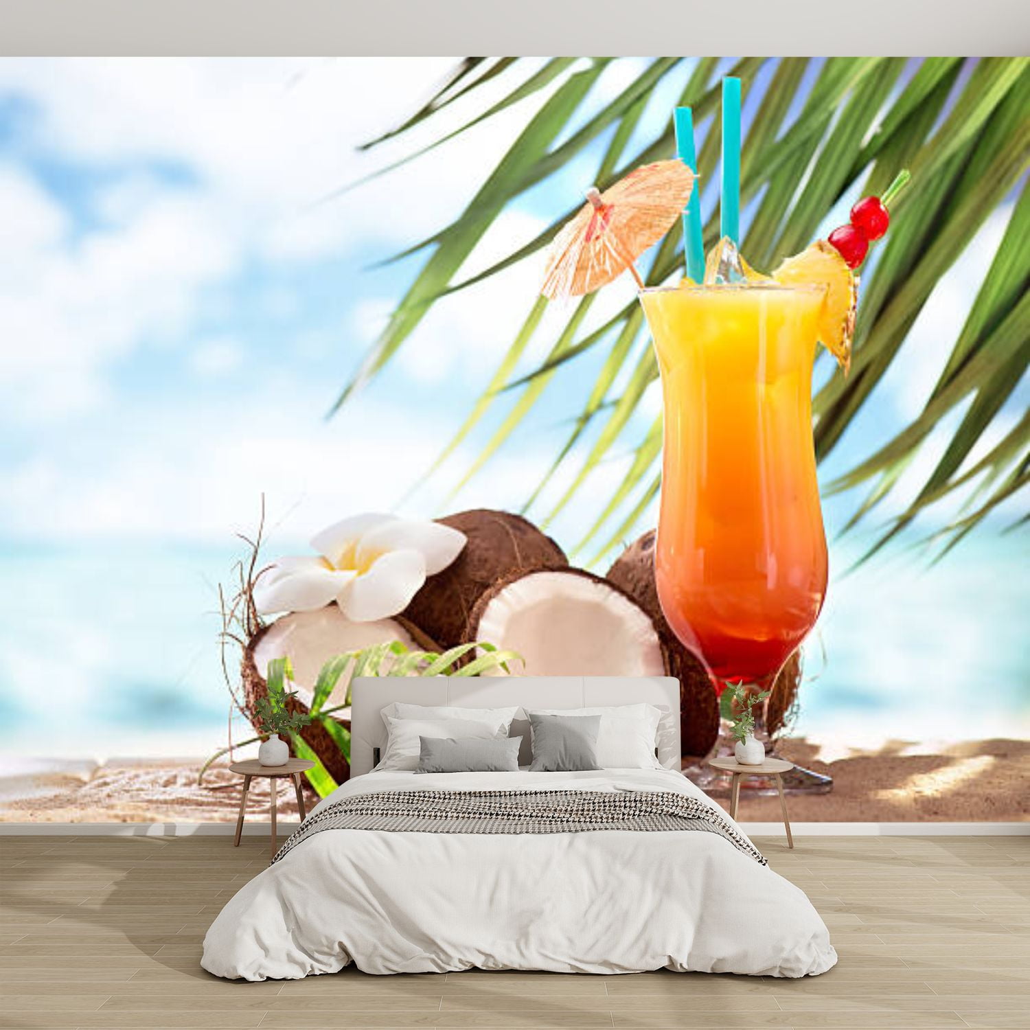 Modern Wallpaper Murals 3D cocktail beach Peel and Stick Removable Self ...