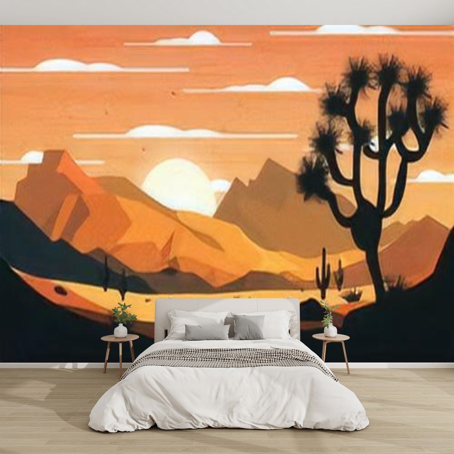 Modern Wallpaper Murals 3D landscape sunset trees Peel and Stick ...