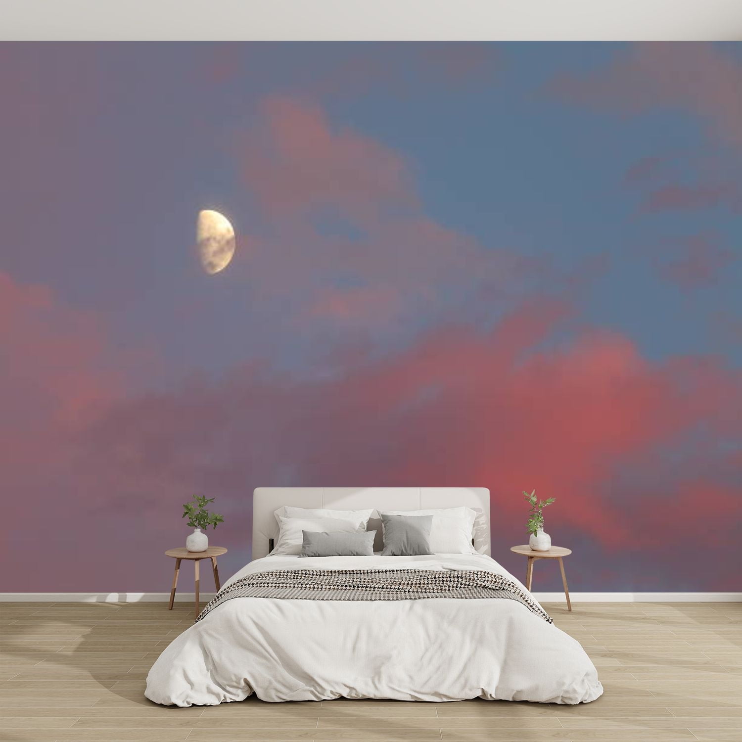 Modern Wallpaper Murals 3D moon evening sky Peel and Stick Removable ...