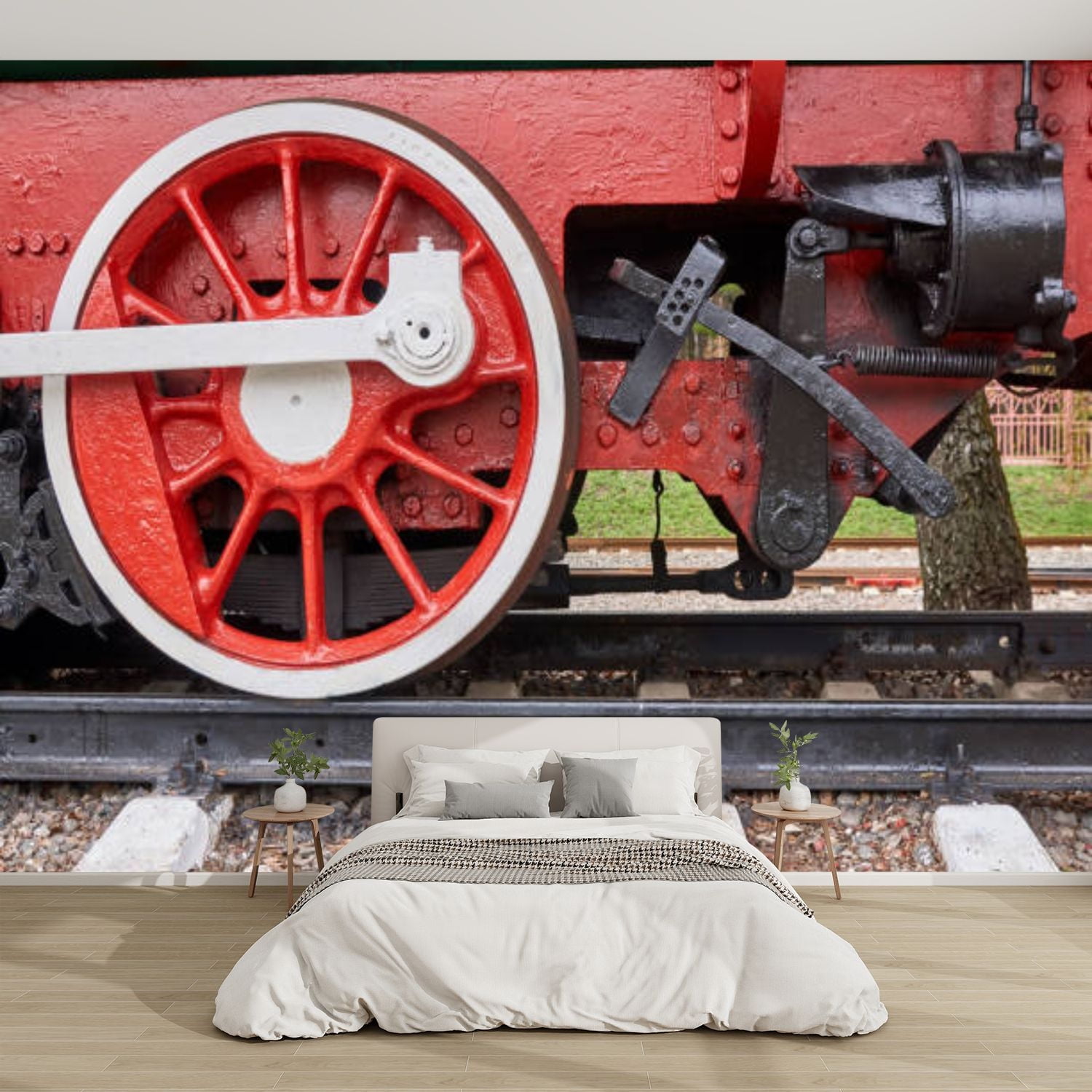 Modern Wallpaper Murals 3D retro train Peel and Stick Removable Self ...