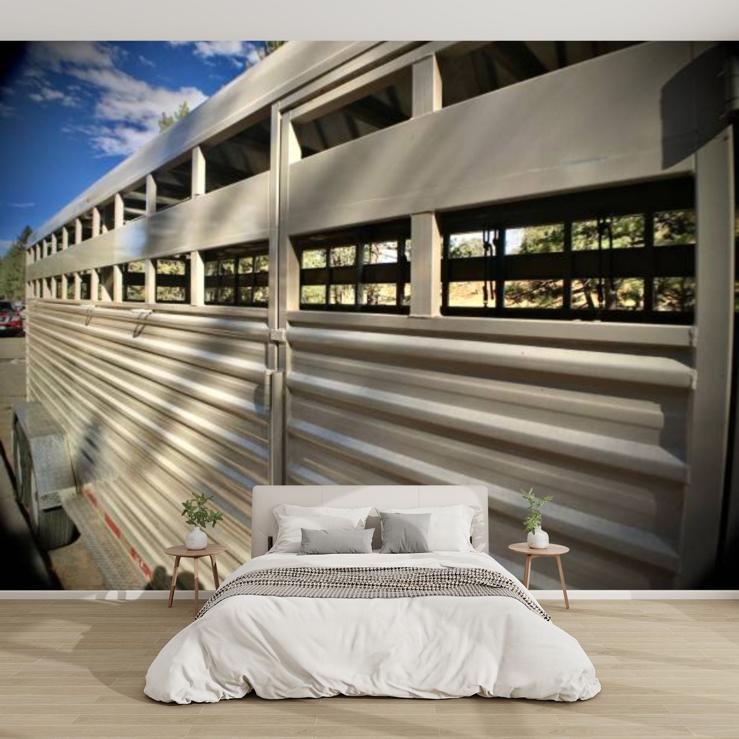 Modern Wallpaper Murals 3D shiny horse trailer Peel and Stick Removable ...