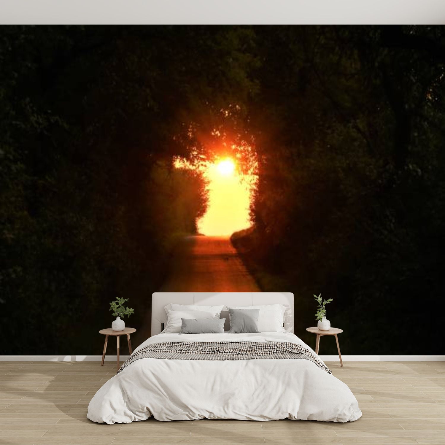Modern Wallpaper Murals 3D sunset forest Peel and Stick Removable Self ...