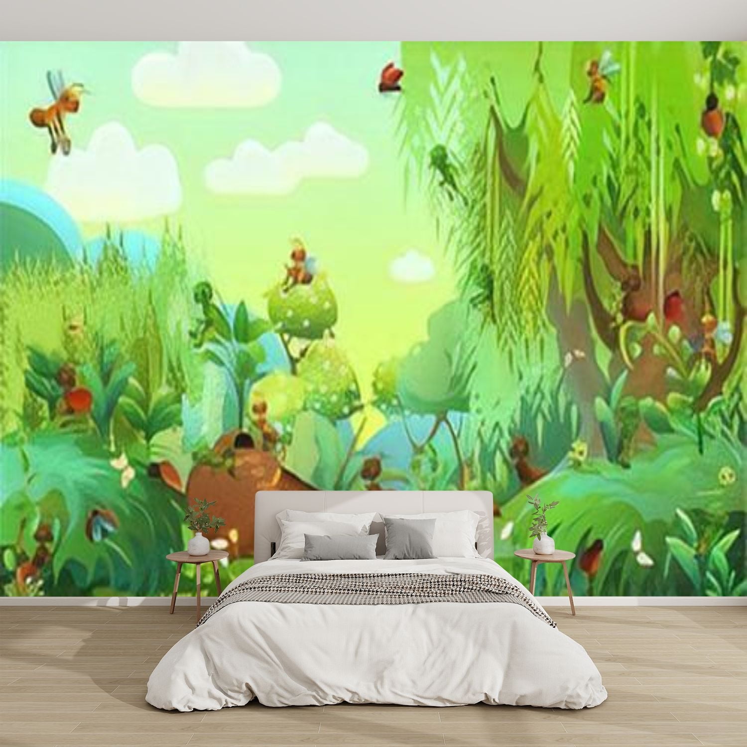 Modern Wallpaper Murals 3D tale landscape forest insects Peel and Stick ...
