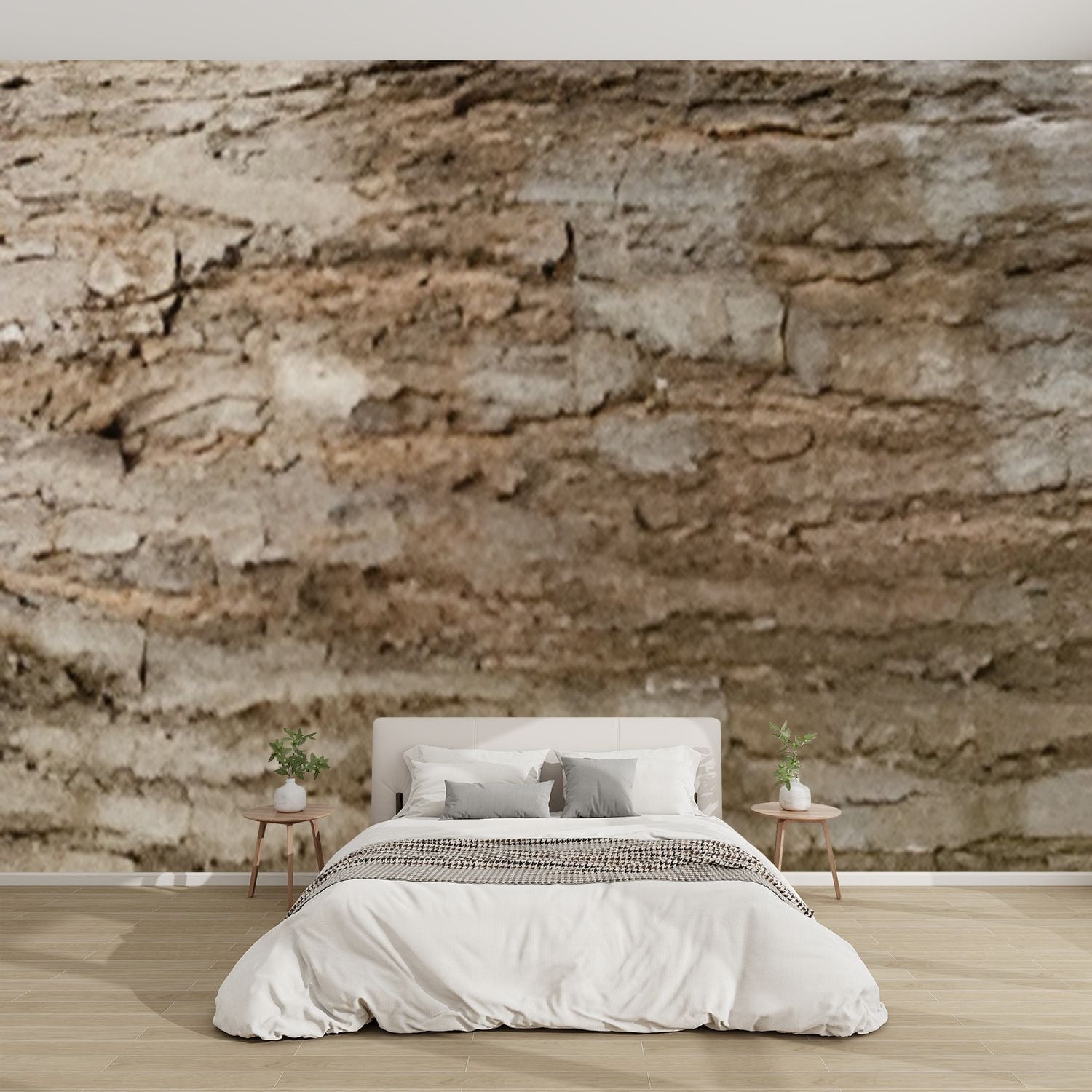 Modern Wallpaper Murals 3D The texture bark is gray brown Photo tree ...