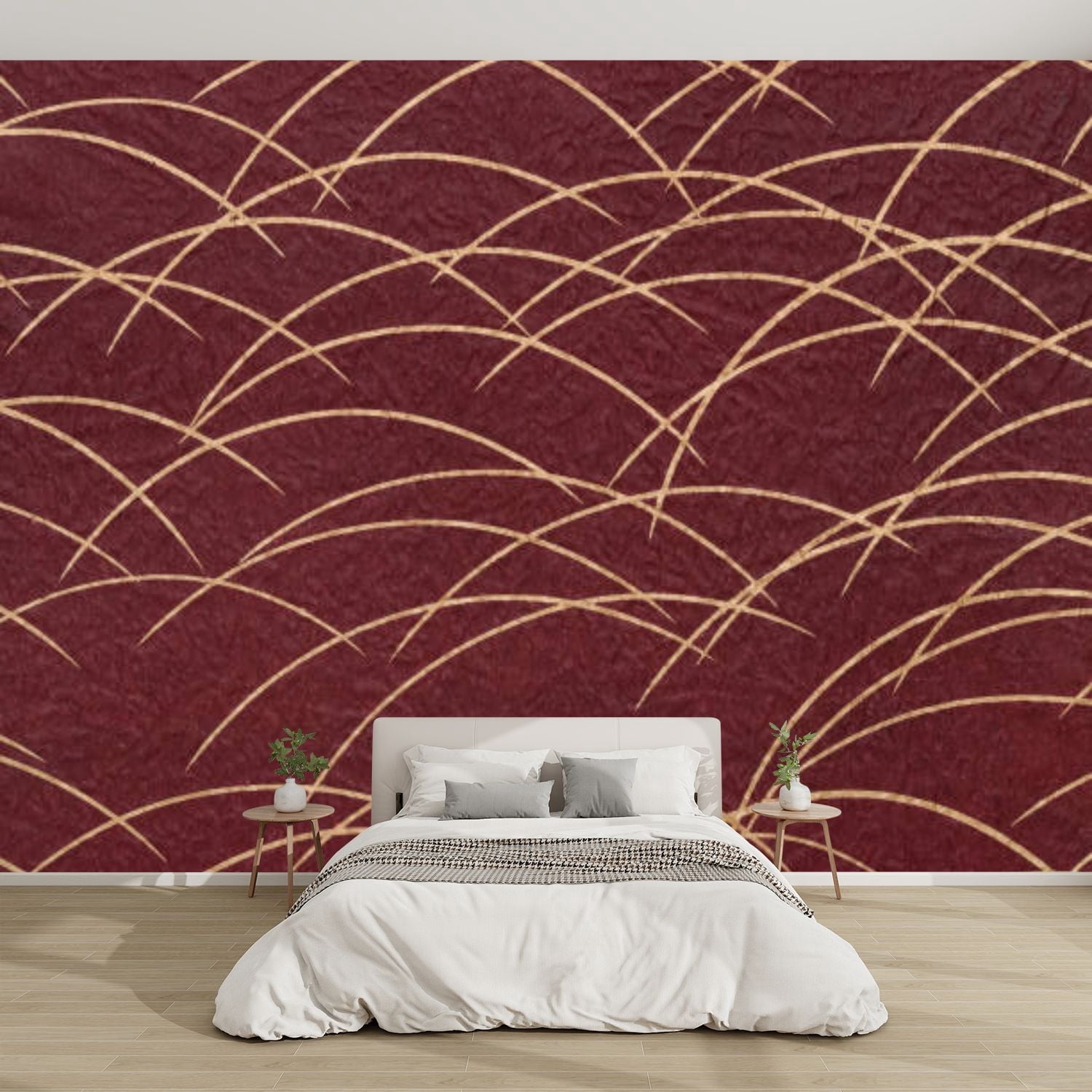 Modern Wallpaper Murals 3D traditional japanese gold theard paper Peel ...