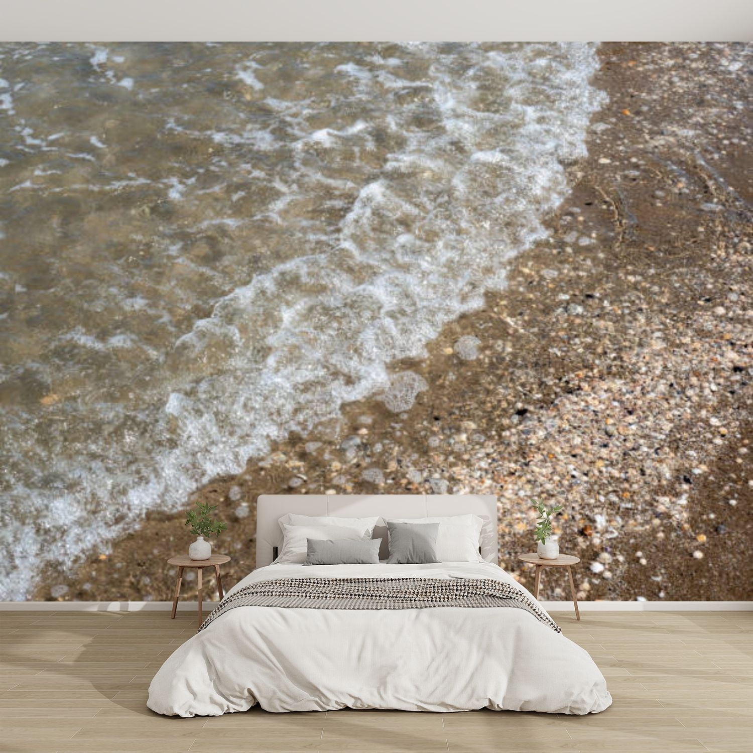 Modern Wallpaper Murals 3D wave sea sand Peel and Stick Removable Self ...