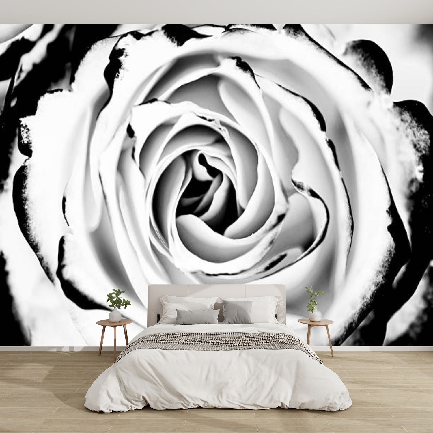 Modern Wallpaper Murals 3D white Rose Peel and Stick Removable Self ...