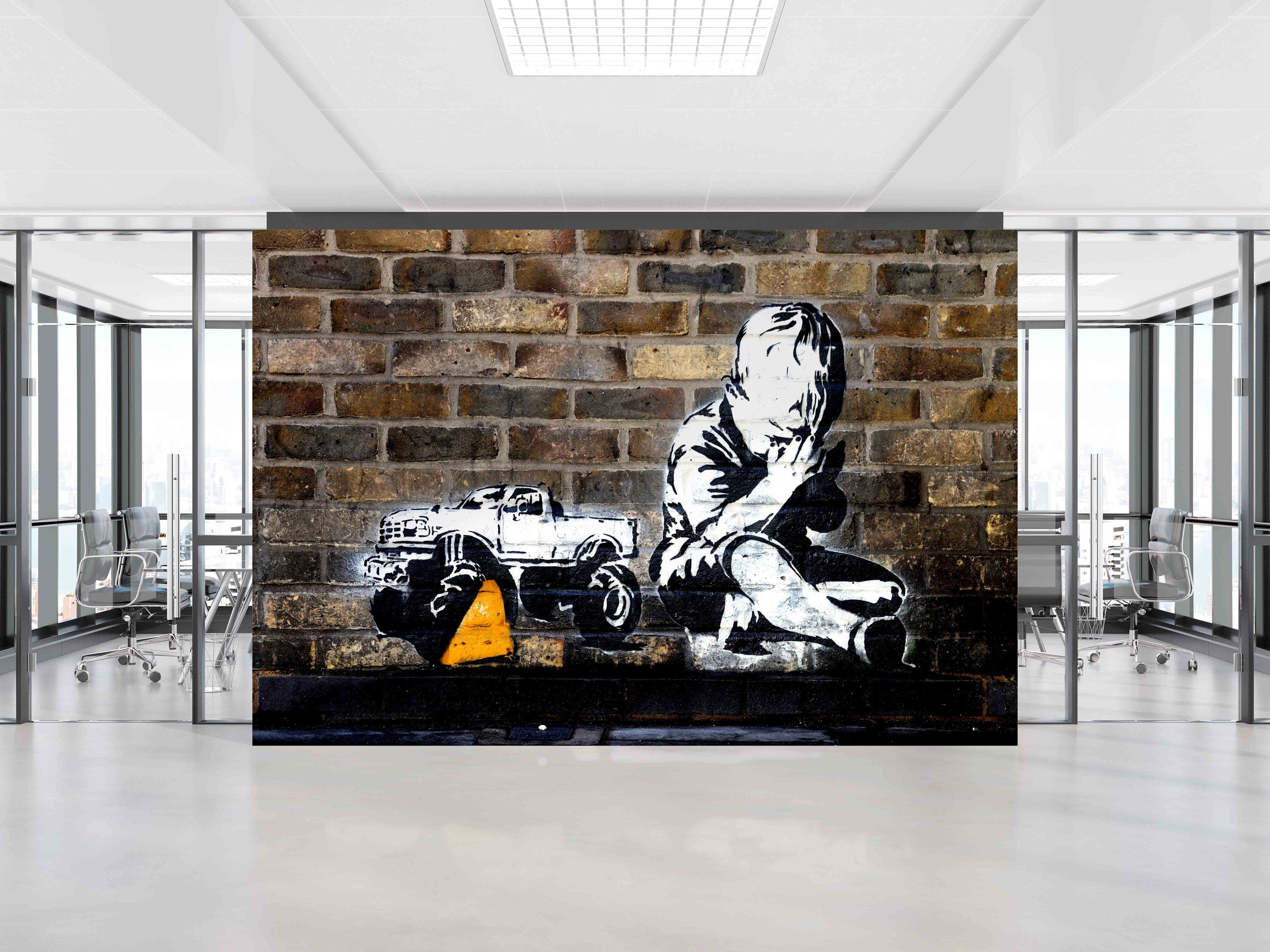 Modern Wallpaper, Street Wallpaper, Banksy Praying Boy, Paper Wall Art ...