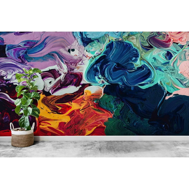 Modern Wallpaper, Wallpaper Wall Art, Acrylic Paintings Print, Colorful ...