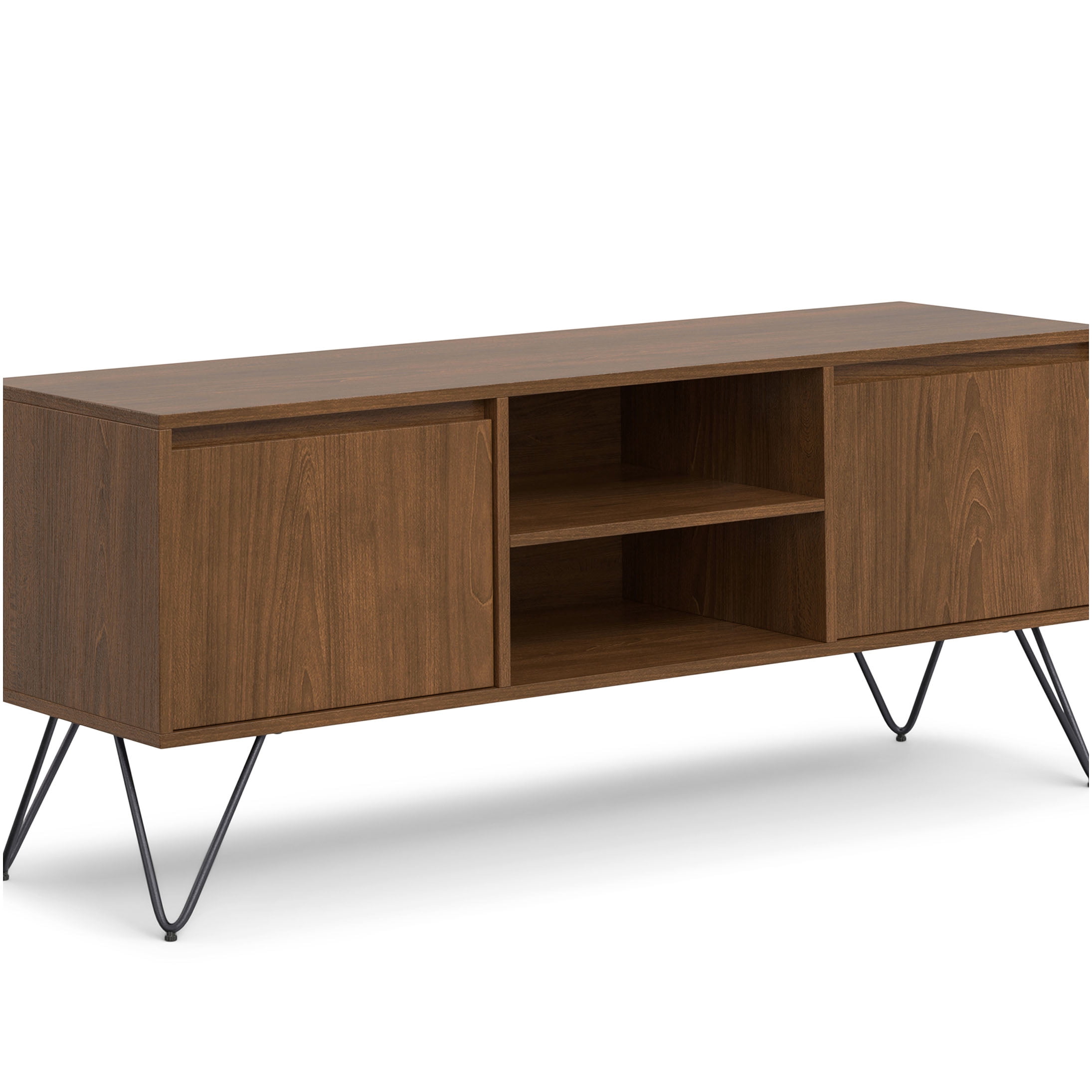 Modern Walnut TV Stand with Hairpin Legs, 60 Inch Media Console with ...