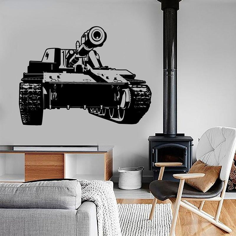 Modern War Theme Army Tank Military Wall Sticker Vinyl Home Decor ...