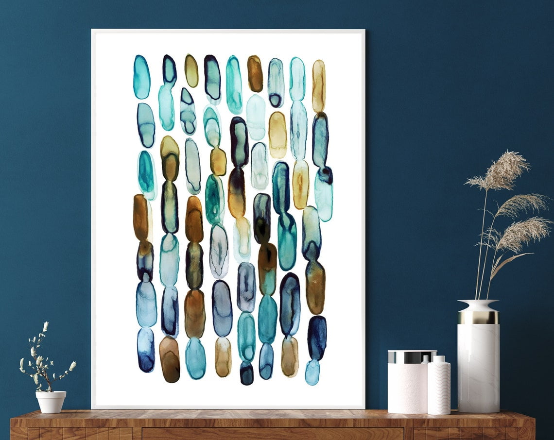 Modern Watercolor Abstract Art Instant Art Geometric Print Minimalist ...