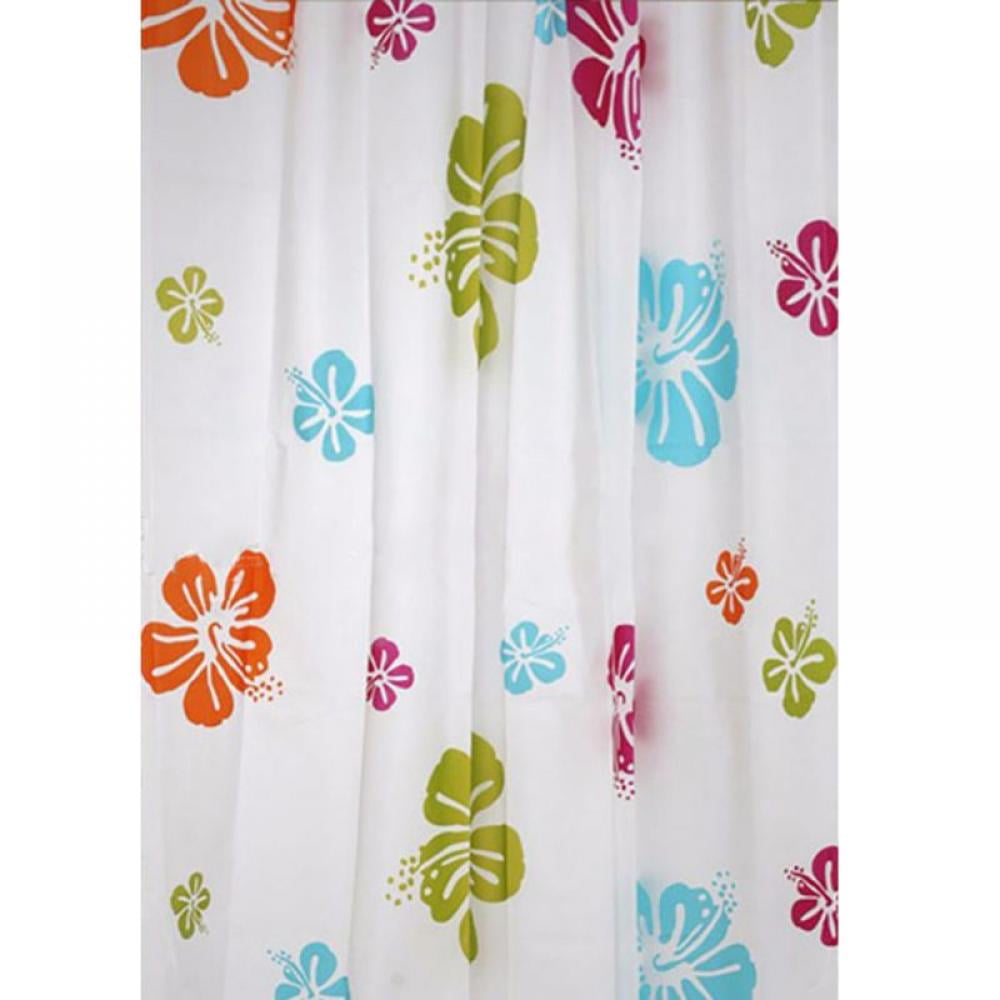 Modern Waterproof Fabric Shower Curtain with 12 Hooks, Polyester ...