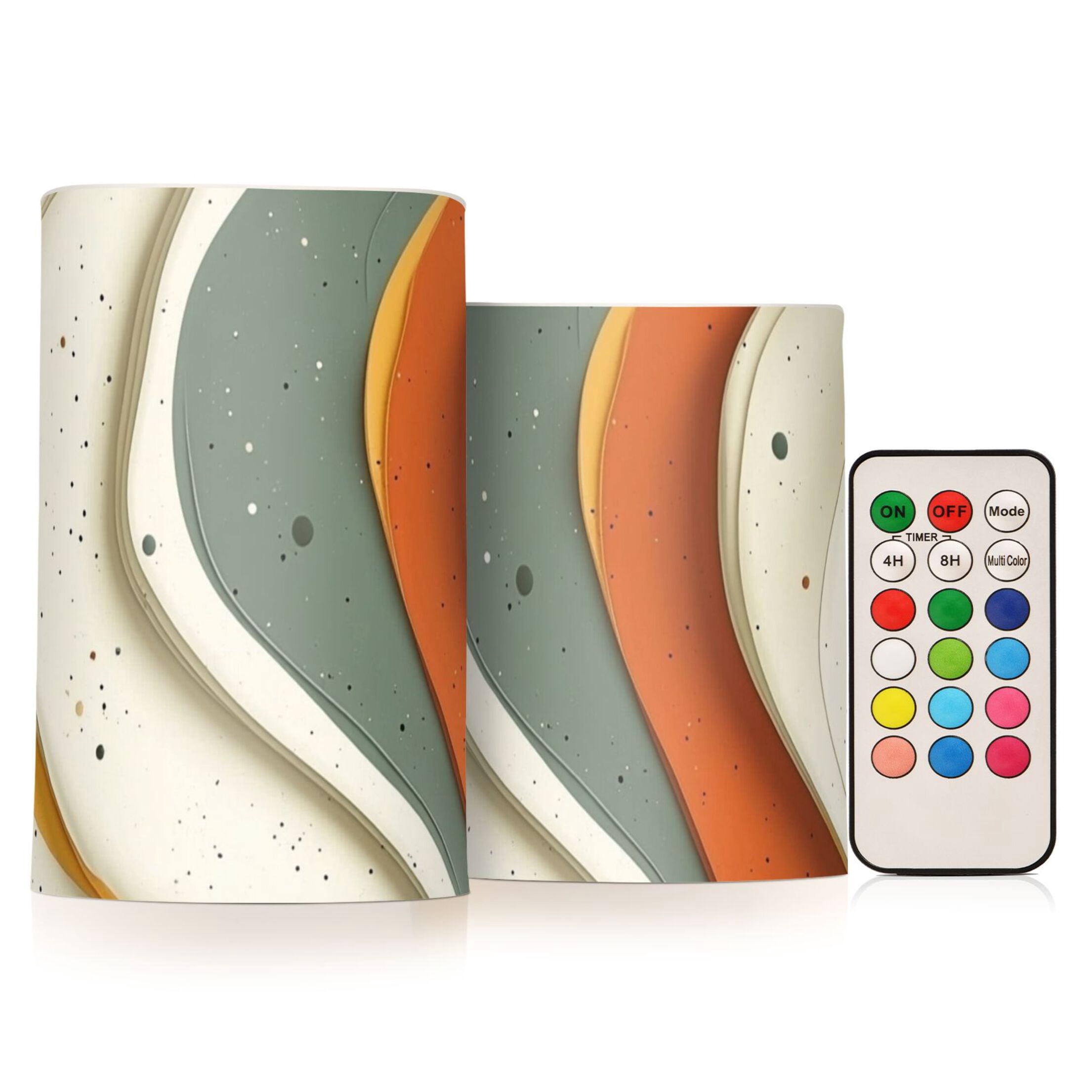 Modern Wave Art Flickering Flameless Candles Battery Operated with ...