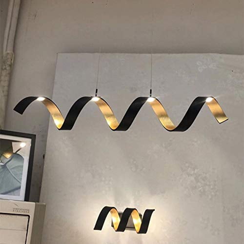 Modern Wave LED Pendant Light Dimmable Fixture Modern LED Chandelier ...