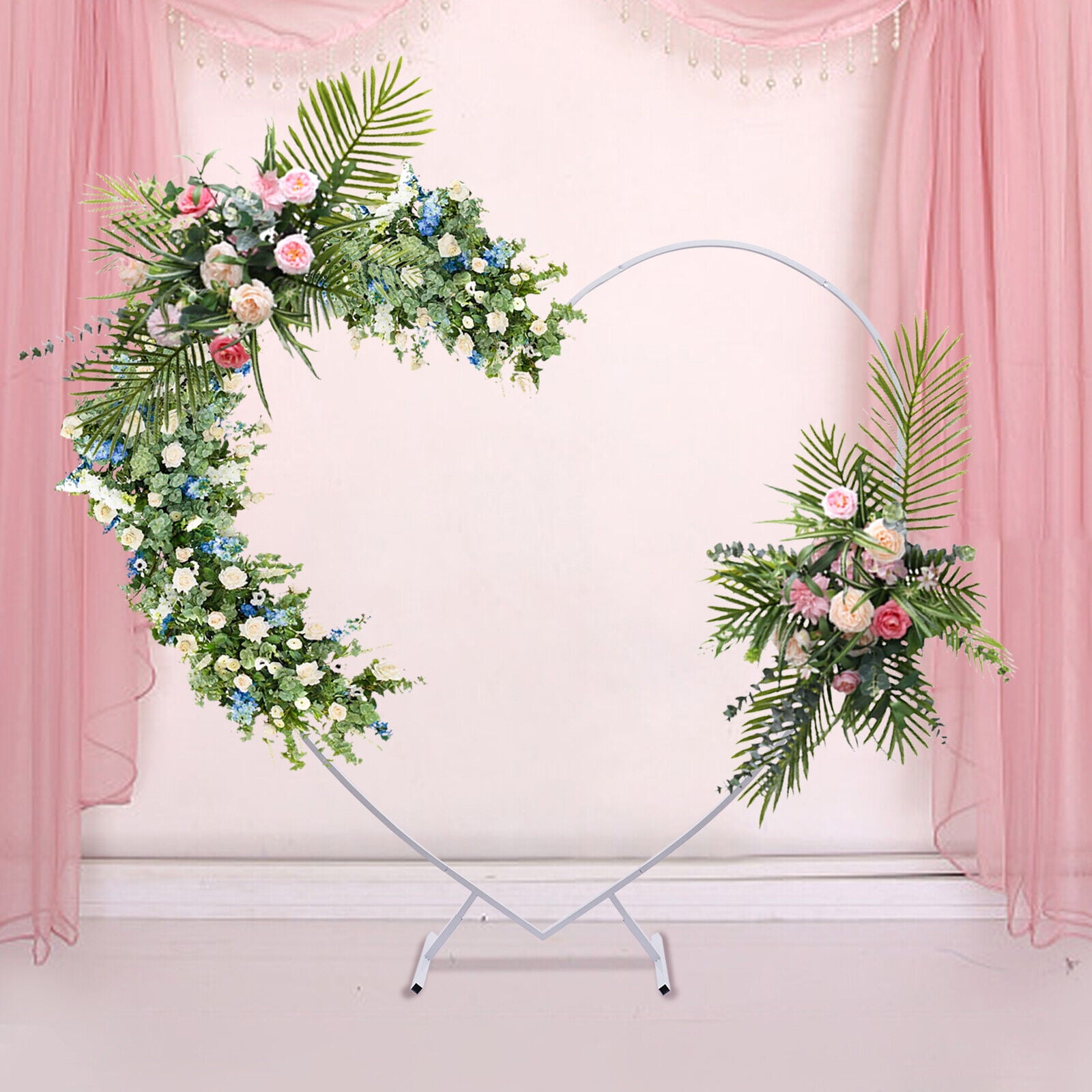 Modern Wedding Arch Heart Shaped Metal stand Flowers Balloon Frame ...