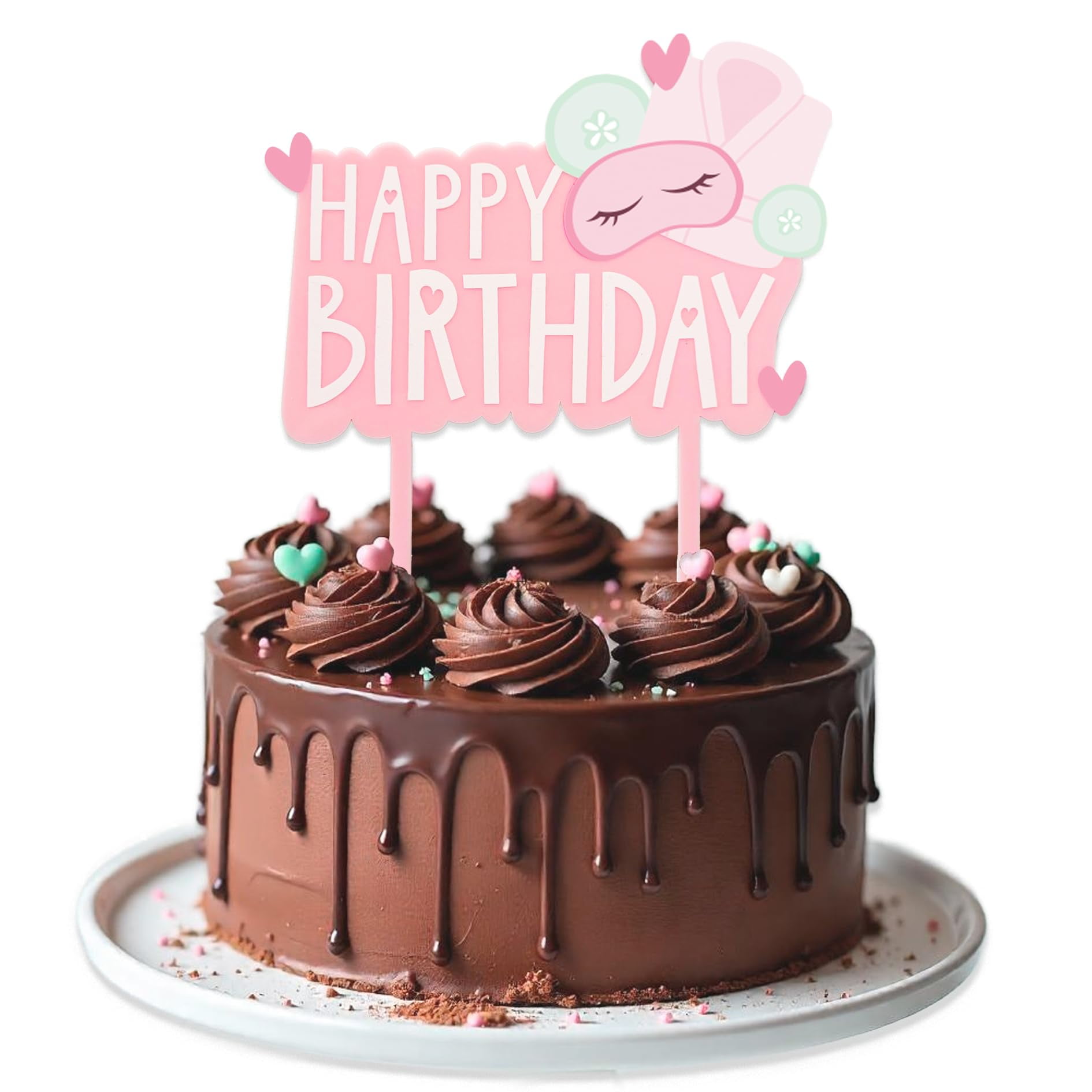 Modern Whimsy SpaTRDN Party Cake Topper & Decoration | Spa Birthday Supplies for Girls | Pink ...