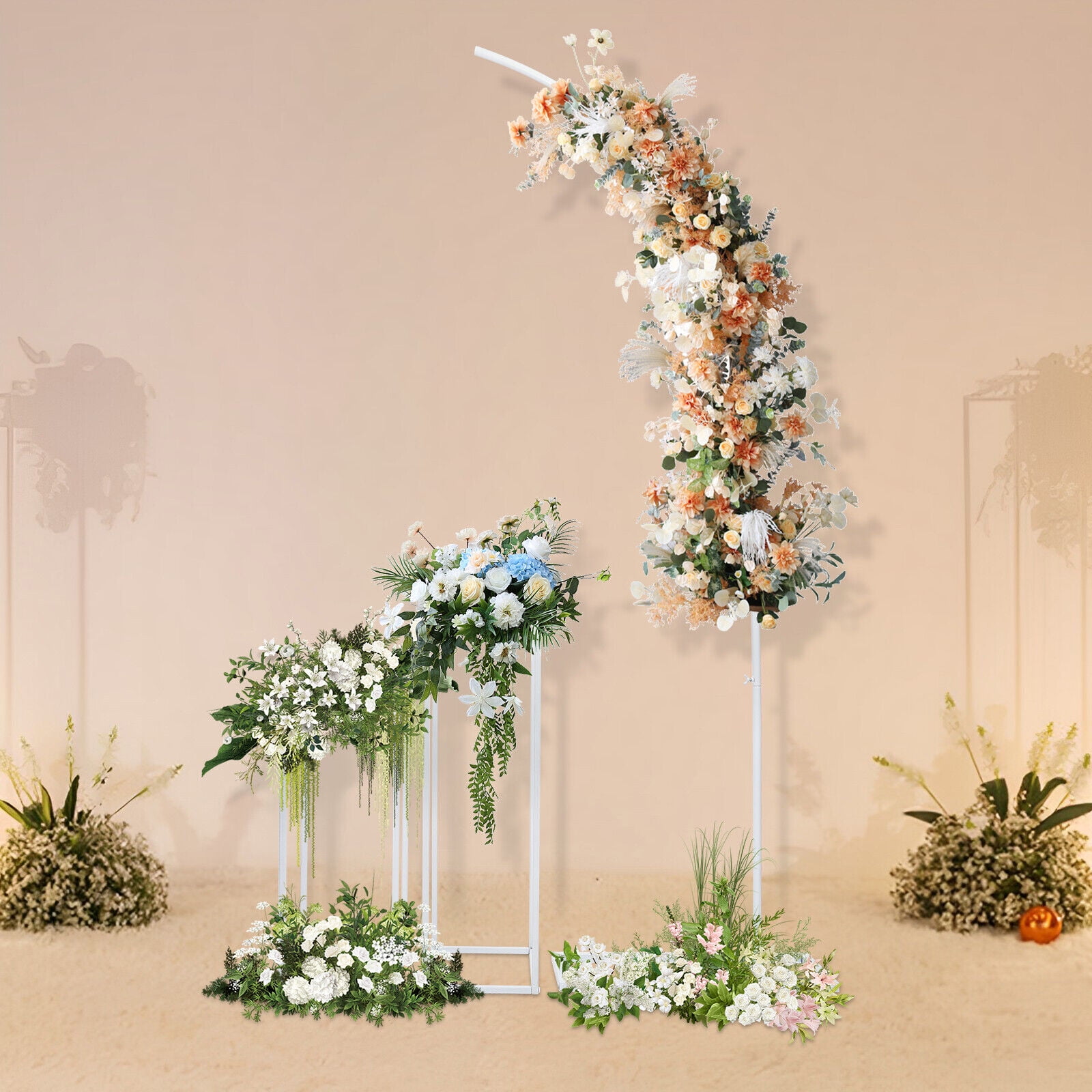 Modern White Arch Stand Wedding Arch Metal Frame Plant Flower Rack ...