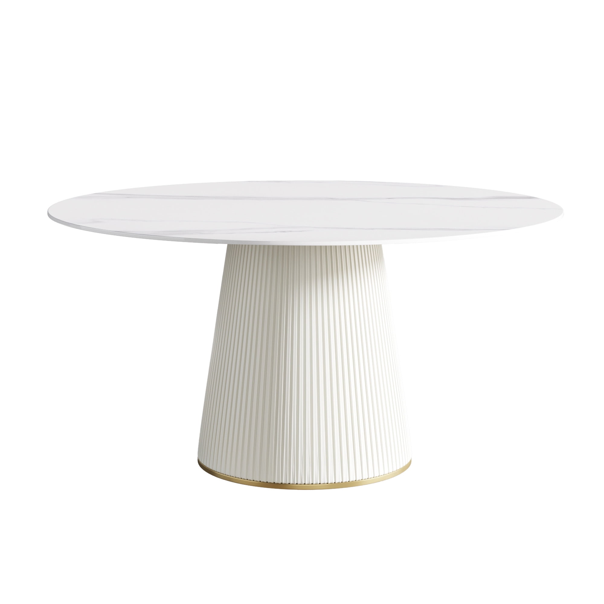 Modern White Artificial Stone Round Dining Table Panel - 59.05 ...