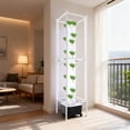 Modern White+Black Floorstanding PP Hydroponic Gardening Tower With ...