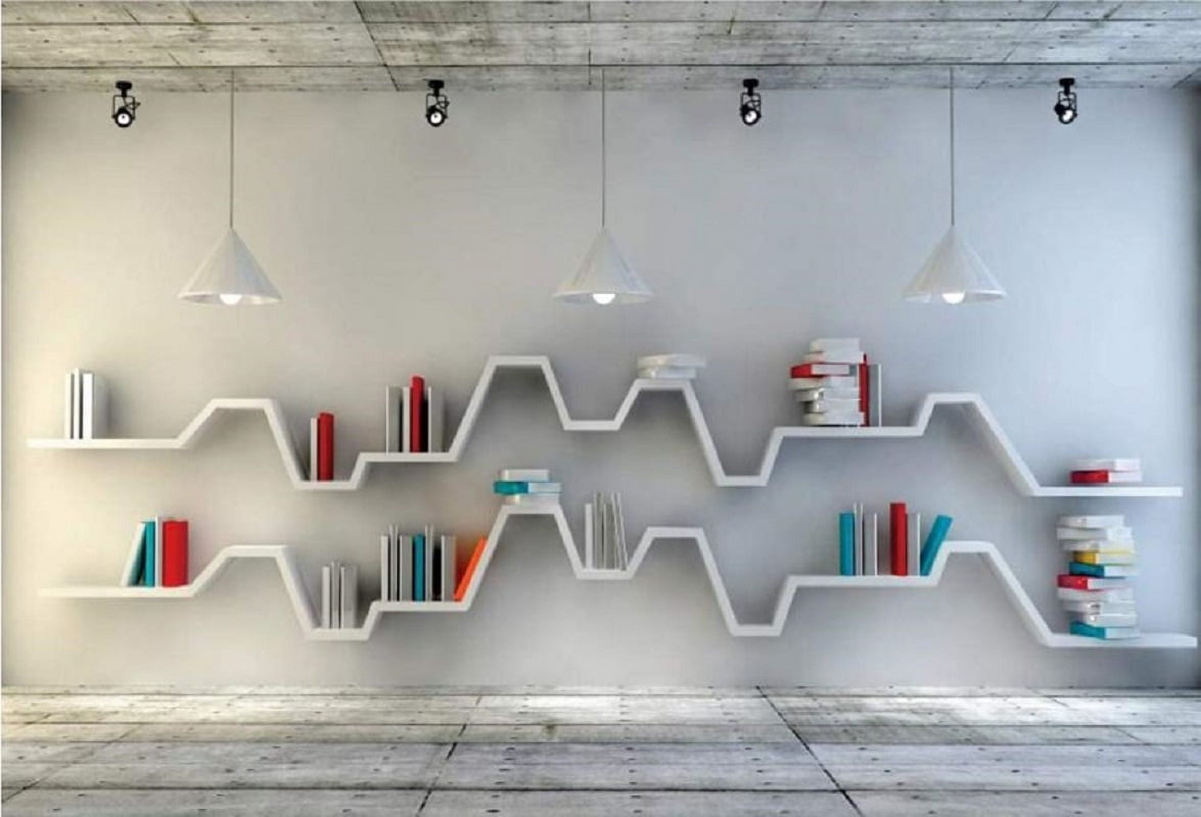 Modern White Bookshelf Photography Backdrop Bookcase Bookshop Zoom ...