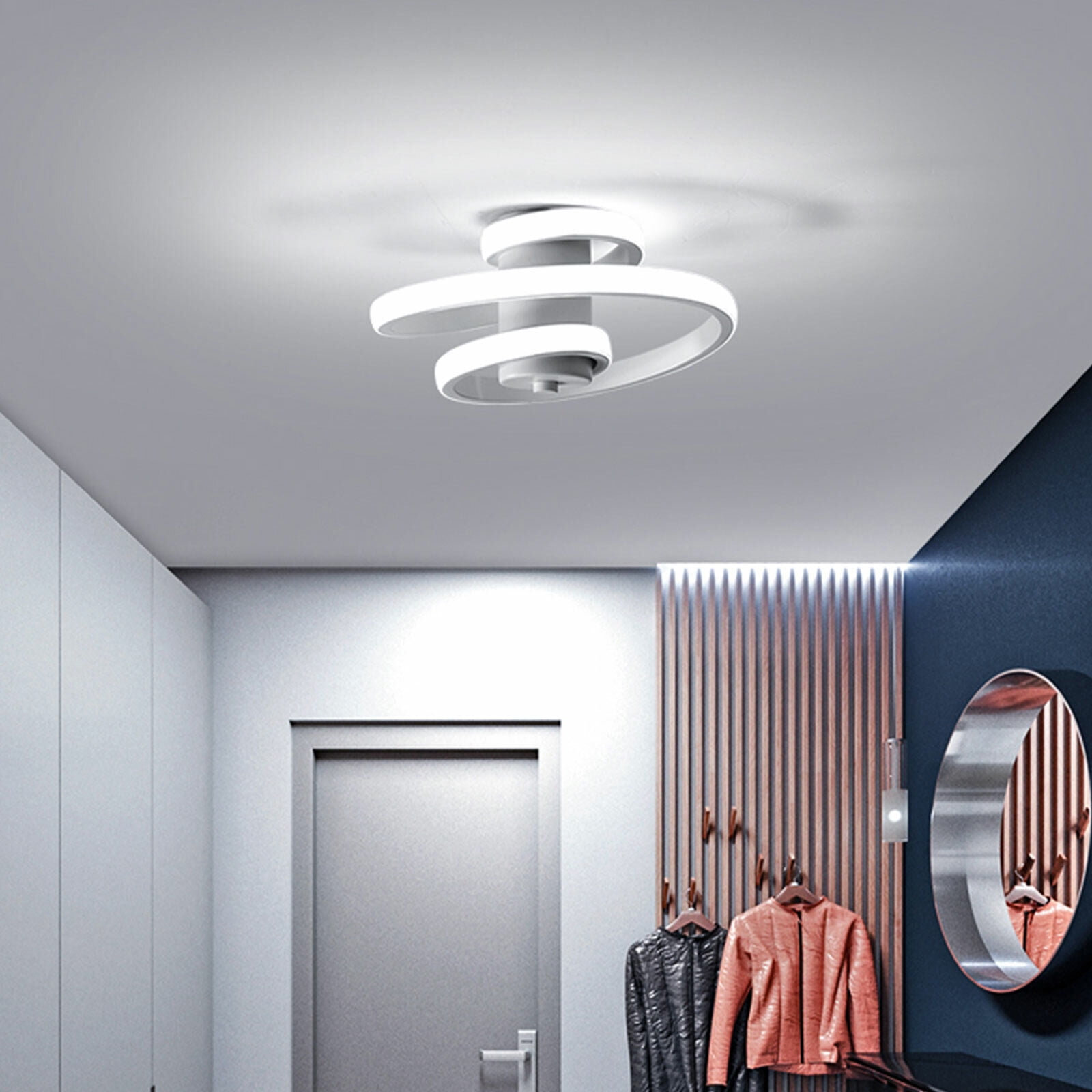 Modern White Ceiling Light LED Ceiling Light Rust-resistant Spiral Wall ...