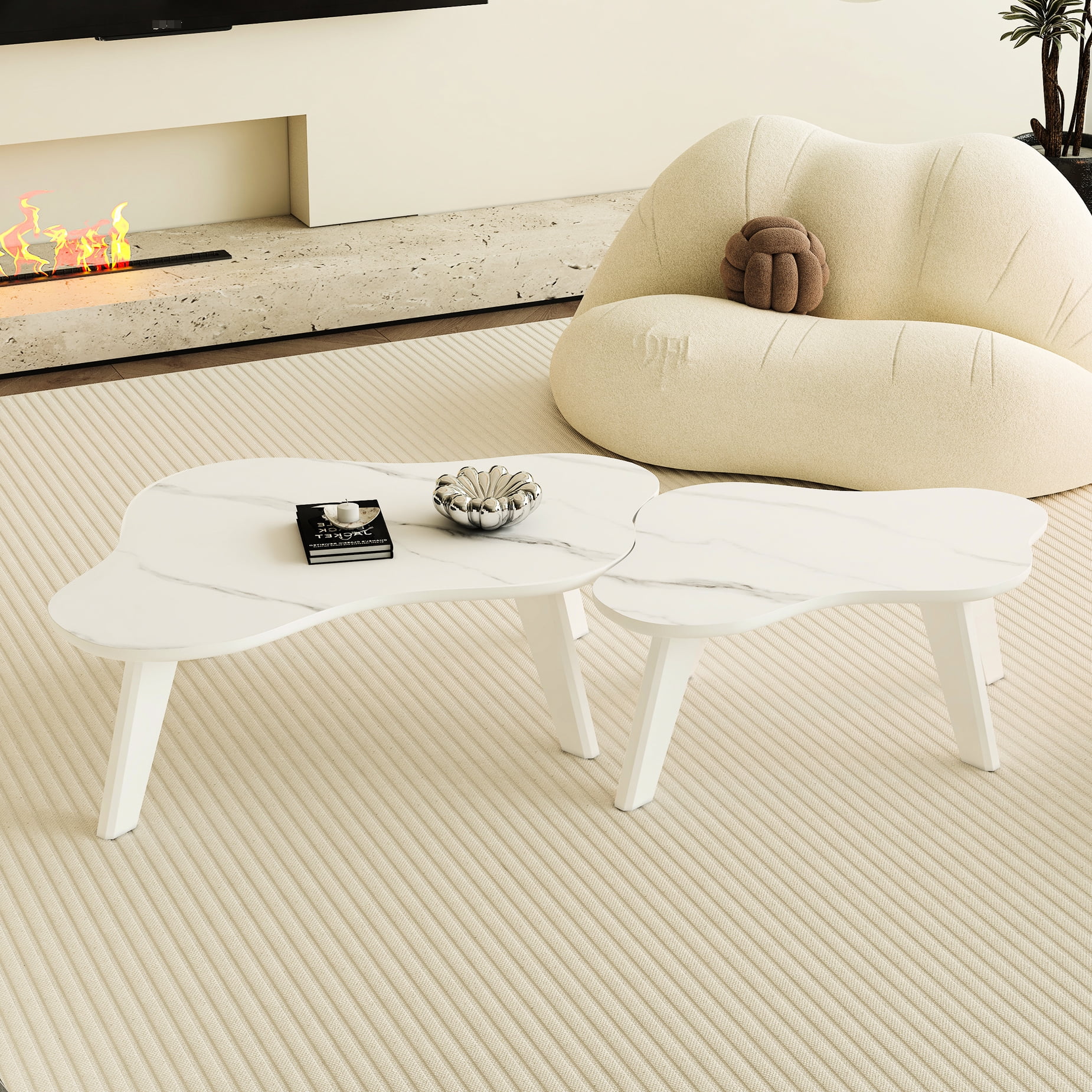 Modern White Coffee Table In Cloud Shape, For Dining & Living Rooms ...
