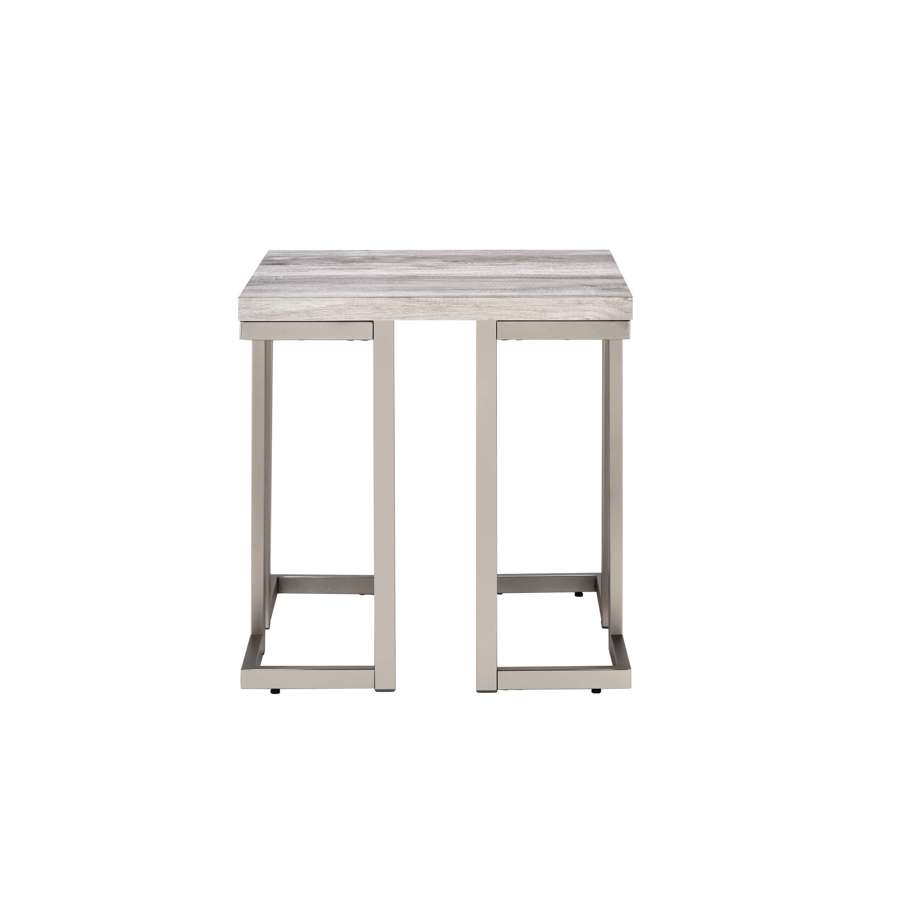 Modern White End Table With Grey Top And Base Driftwood- Colored ...