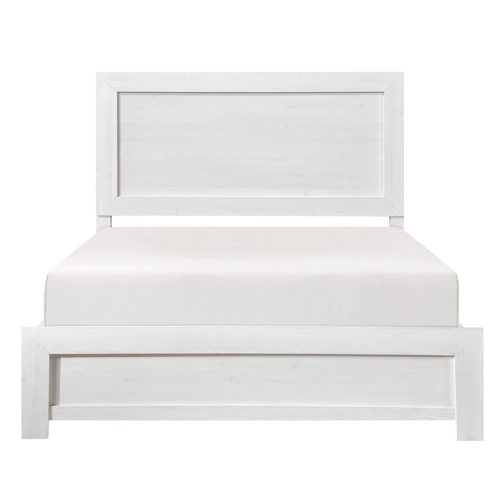 Modern White Finish 1pc Twin Size Bed Panel Headboard Footboard Wooden ...