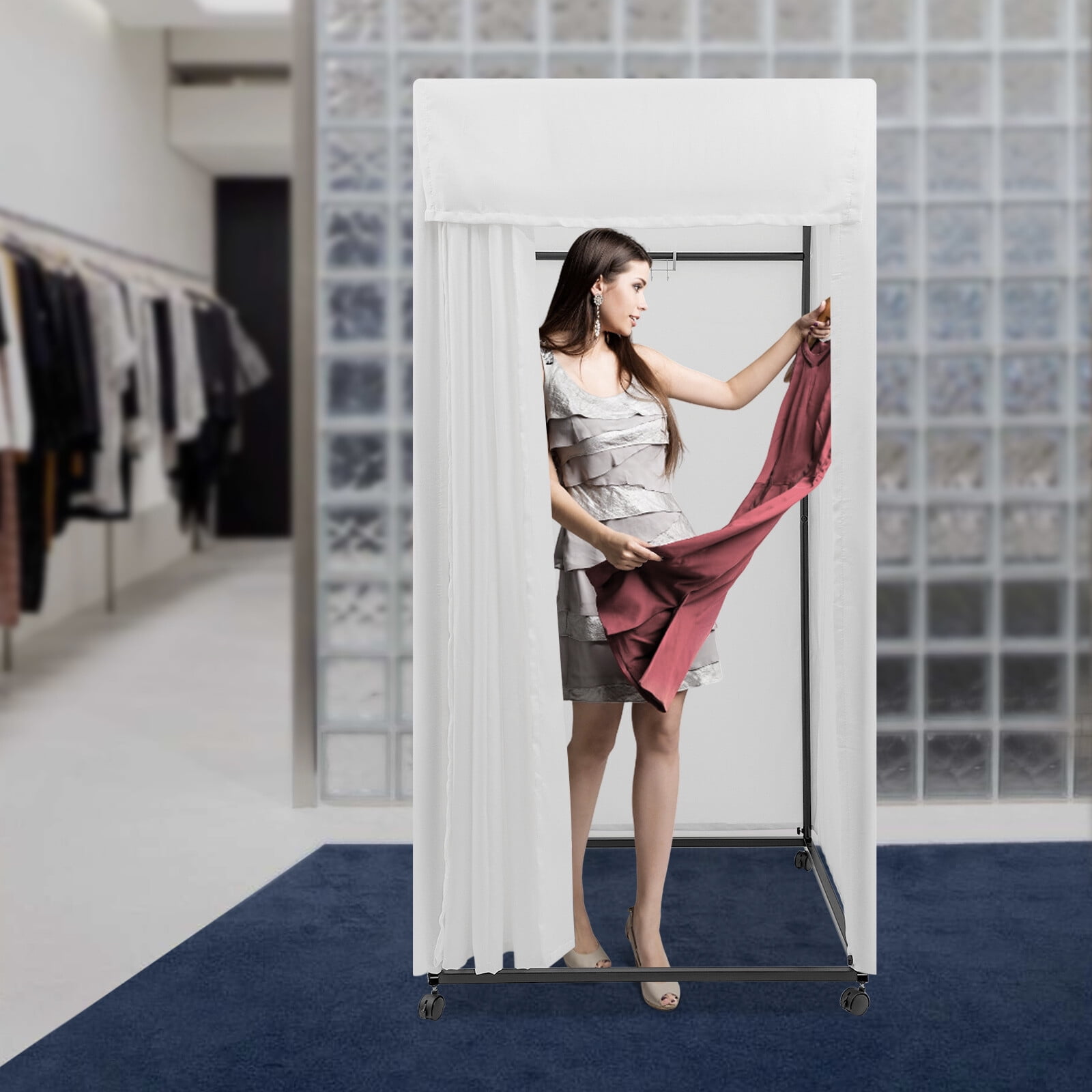 Modern White Fitting Room, Portable Dressing Room, Movable Fitting Room ...