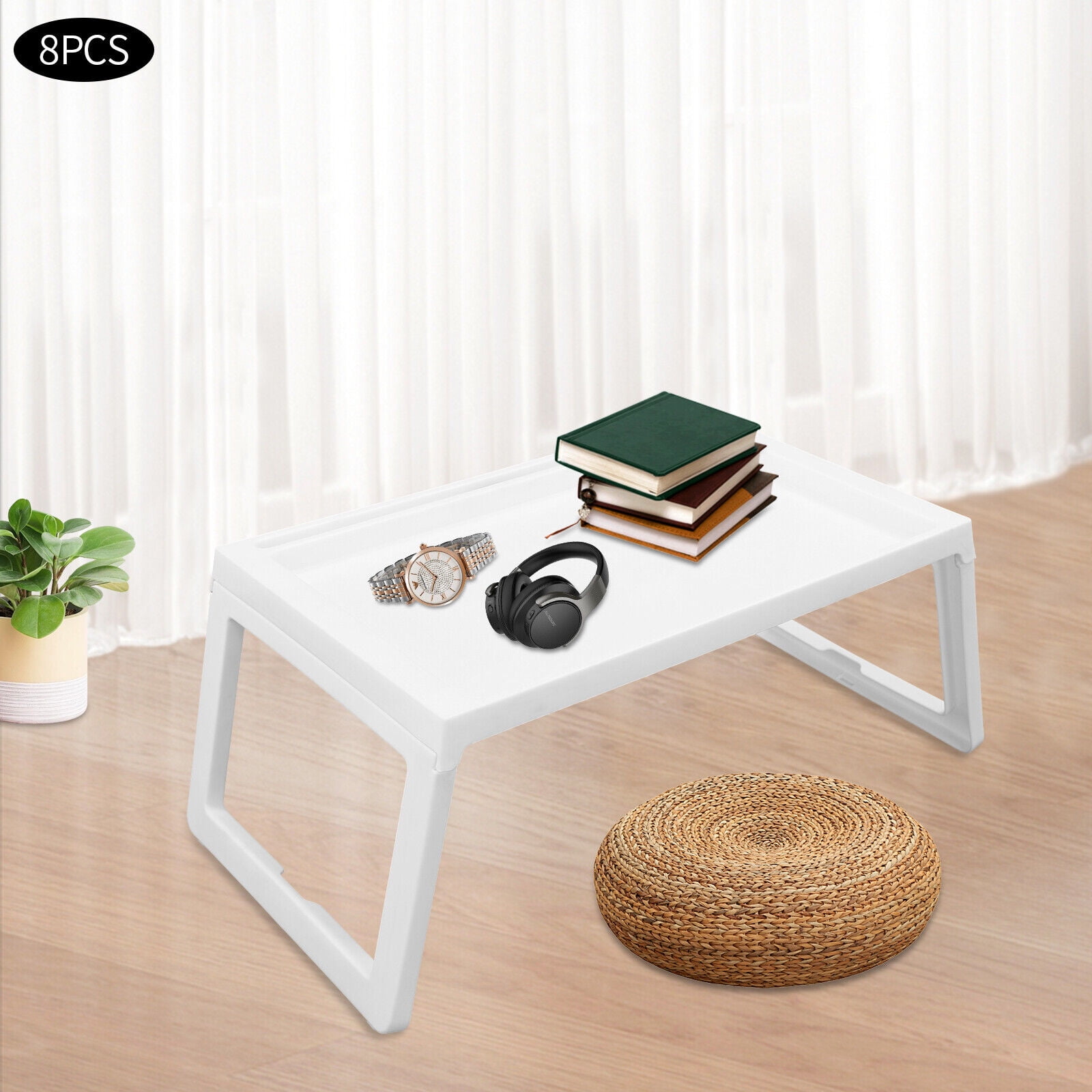 Modern White Lap Desks, PP Foldable Laptop Desk, 8-Piece Lap Desks 25.6 ...