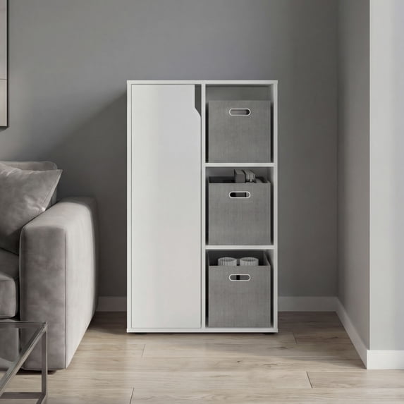 Modern White Open Bookshelf Multi Tier Storage Display Shelf Engineered ...