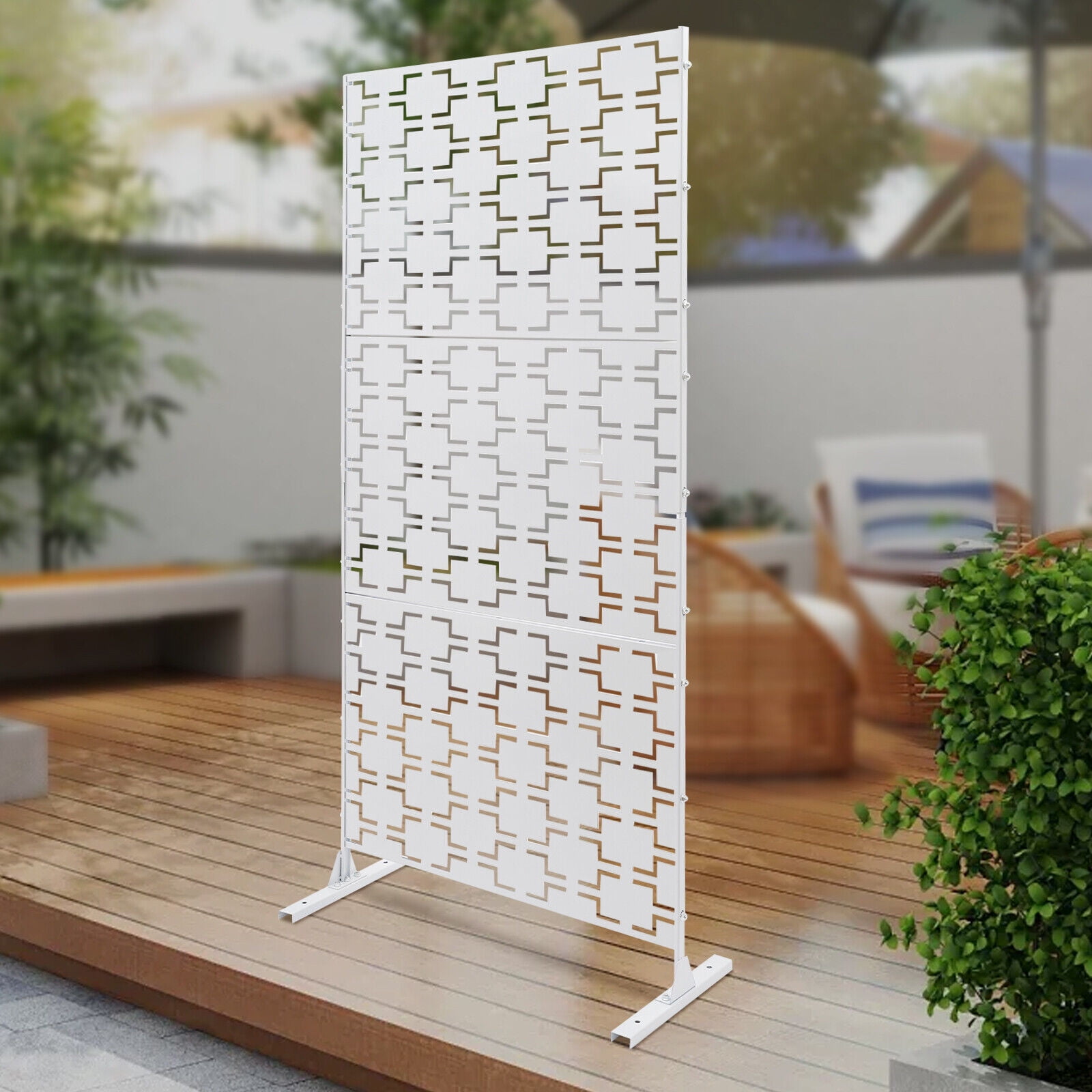 Modern White Outdoor Privacy Fence Screen, Outdoor Decorative Panels ...