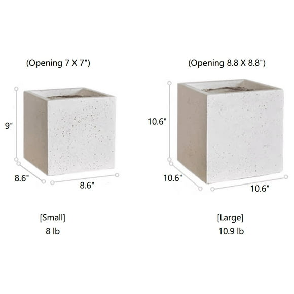 White Square Planter