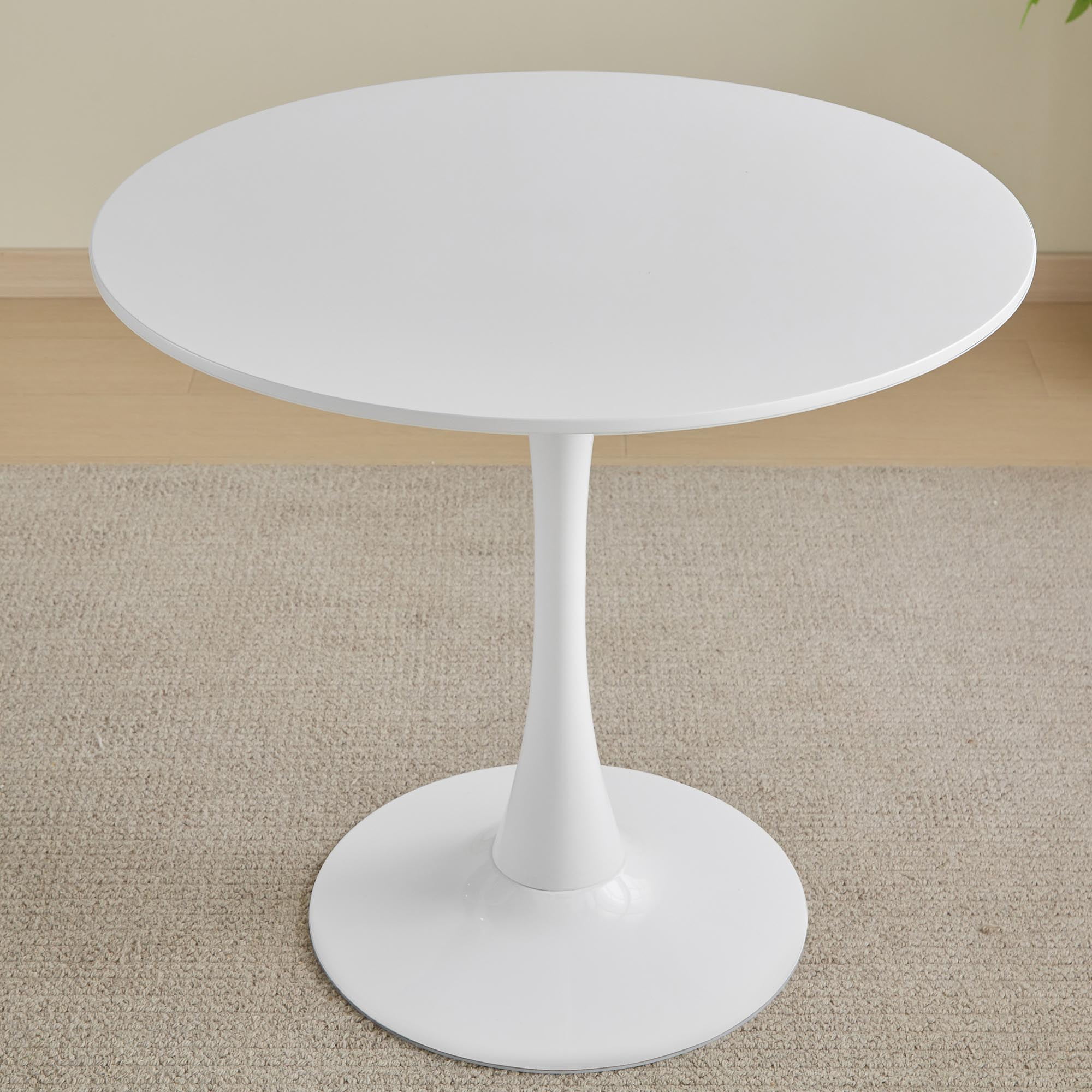 Modern White Round Dining Table 31.5-inch Tulip Design Kitchen Table ...