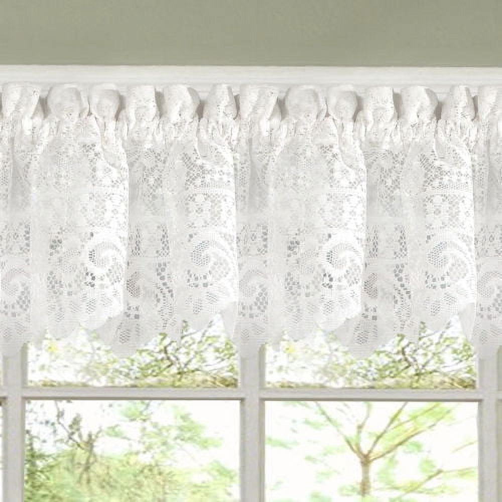 Modern White Solid Print Art Rod Pocket Semi Sheer Kitchen Valances ...