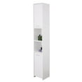 Modern White Standing Bathroom Tall Linen Tower Storage Cabinet ...