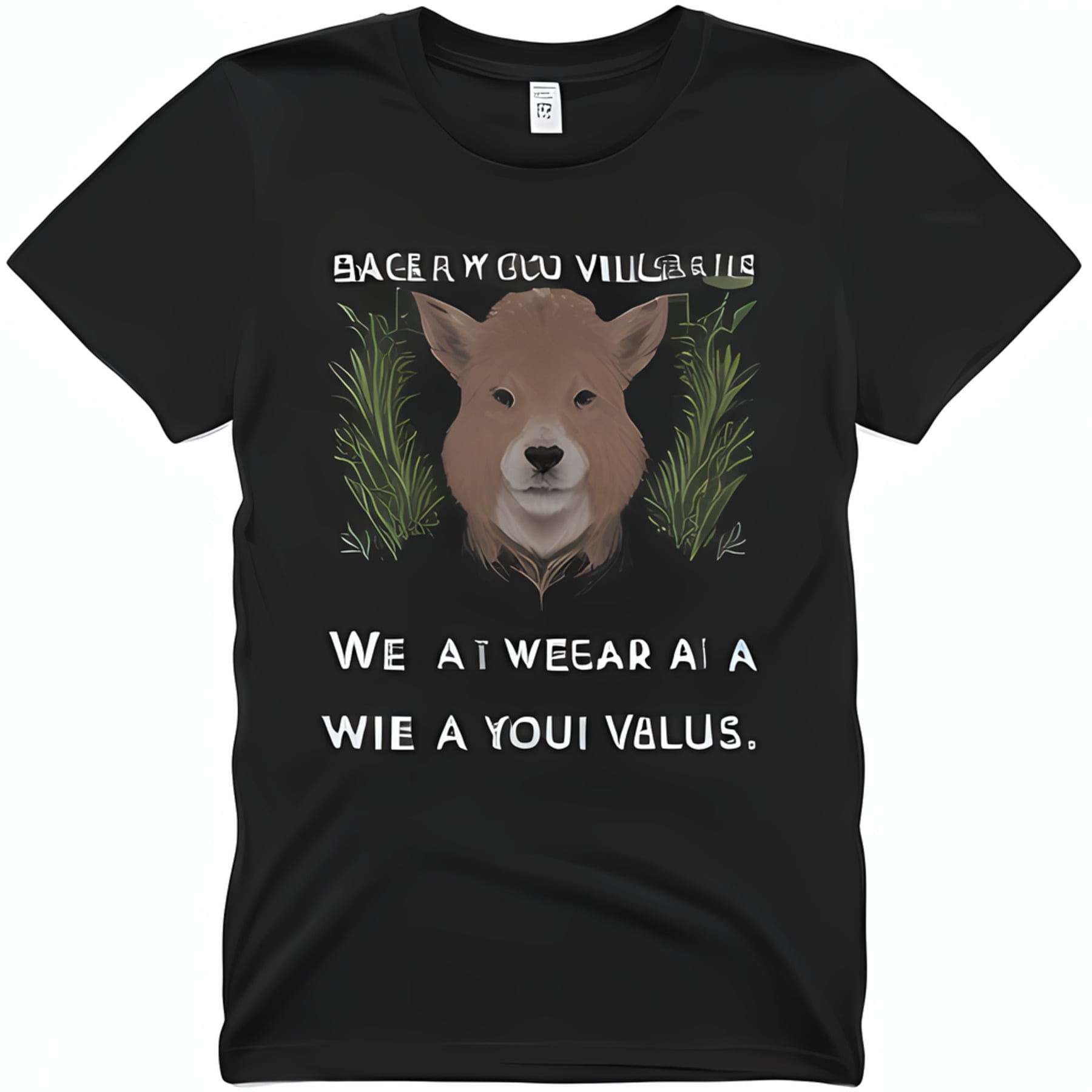 Modern Wild Boar T-Shirt Design with 'We Wear Your Value' Text Rosemary ...