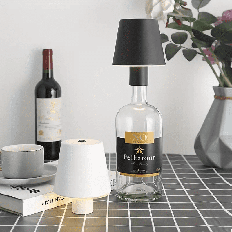 Modern Wireless Bottle Table Lamp Touch Control of 3 Colors and ...