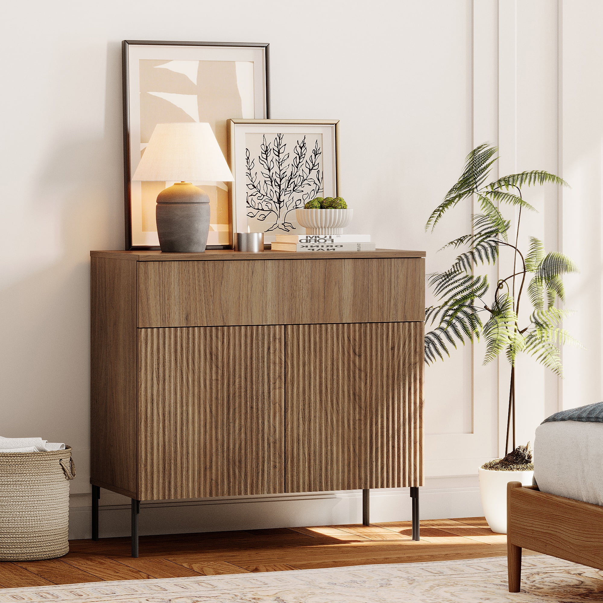 Modern Wood 31.5" Dresser with Reeded Design, Minimalist Dresser ...